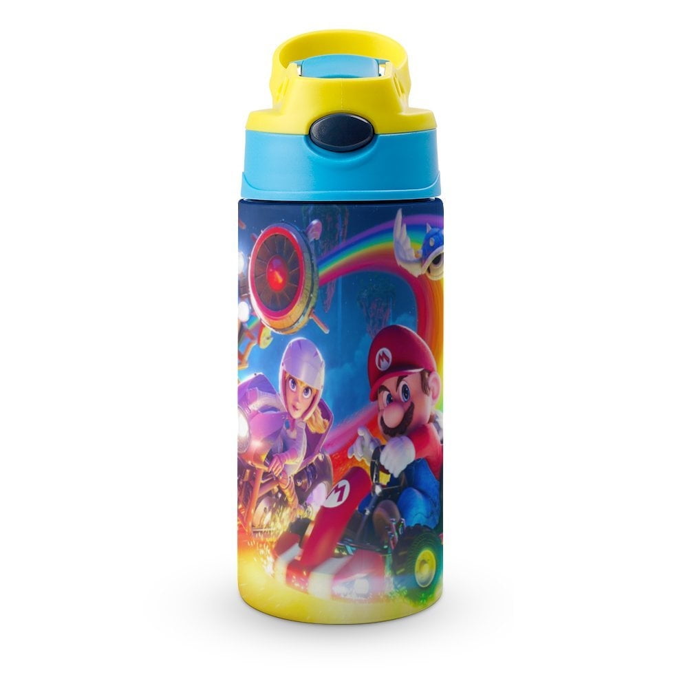 Kids Insulated Water Bottle - Mario 16.9 Oz Stainless Steel Travel ...