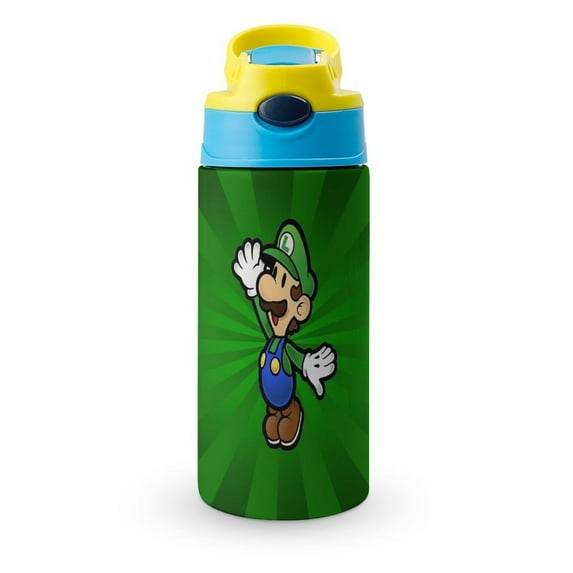 Kids Insulated Water Bottle - Super Mario Luigi 11.8 Oz Stainless Steel ...
