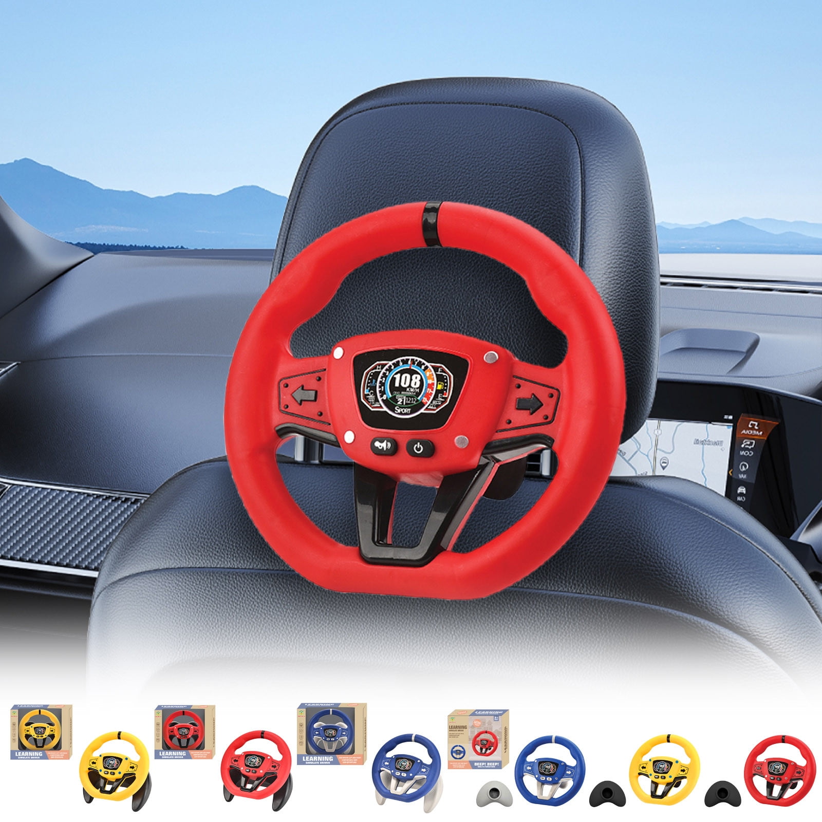 Kids Interactive Driving Simulator Wheel - Educational Traffic Learning ...
