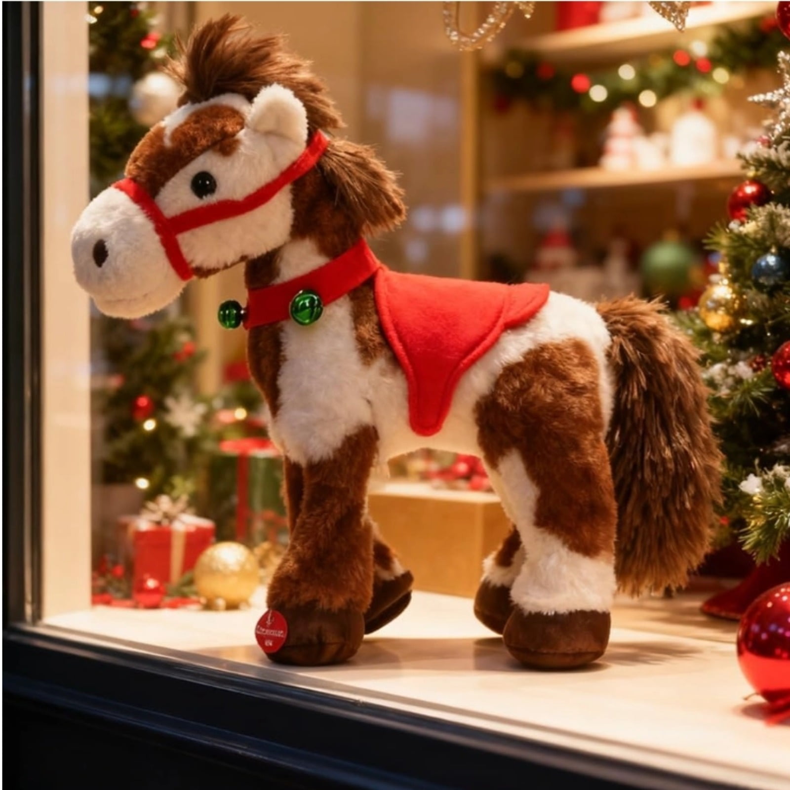 Kids Interactive Spotted Electric Plush Horse, Walking Stuffed Pony ...