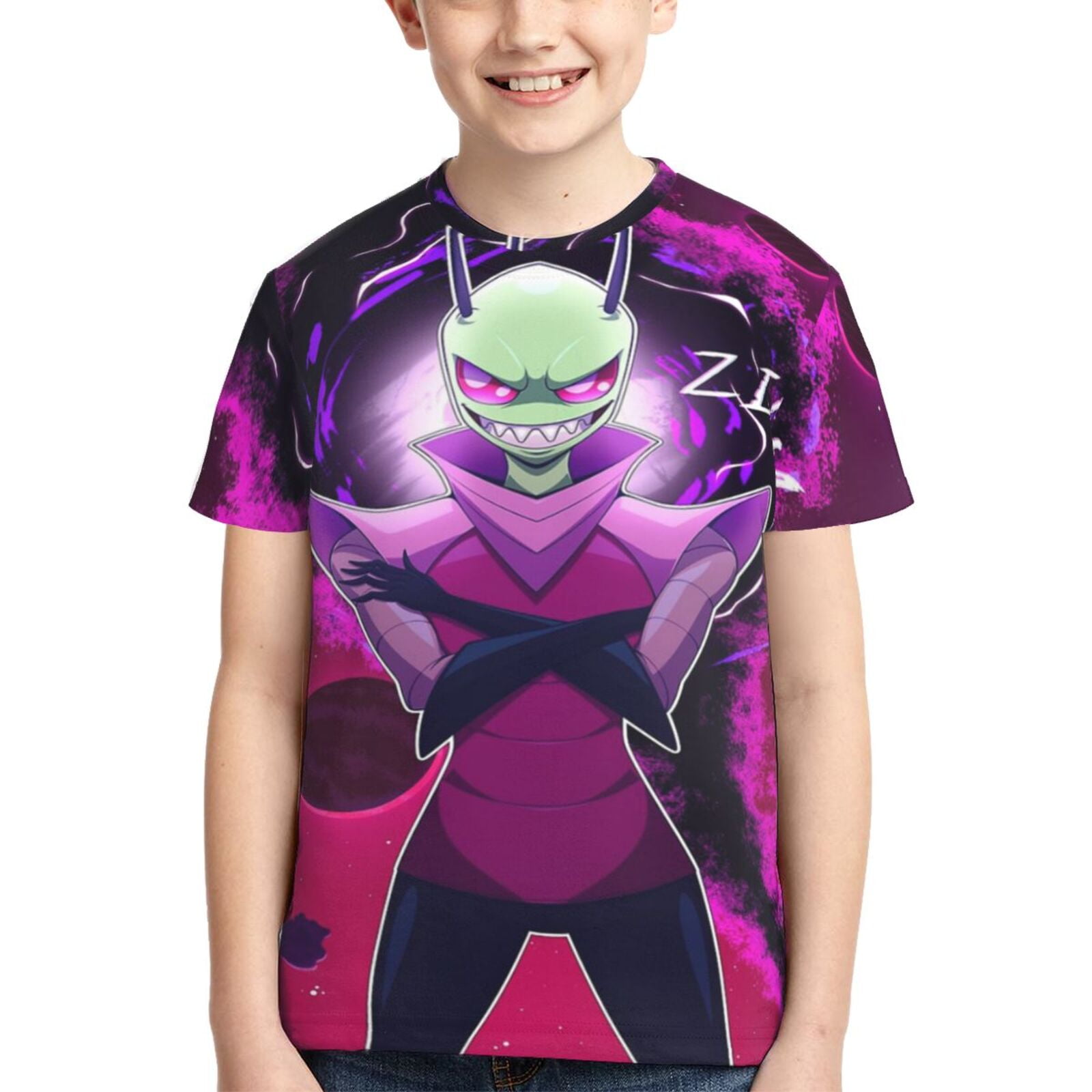 Kids Invader Zim Shirts 3D Printing Cartoon T Shirt Casual Top Summer ...