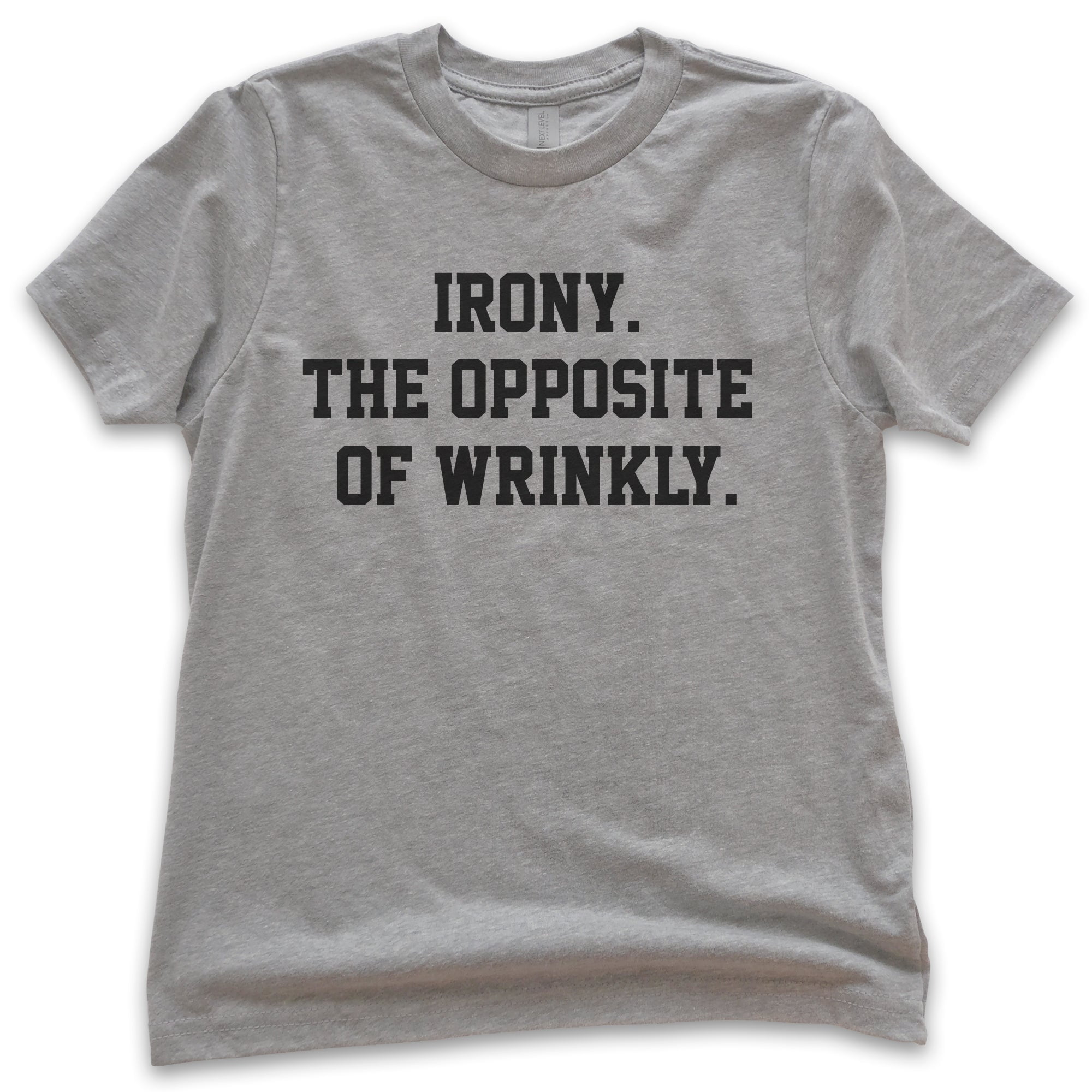 Kids Irony The Opposite Of Wrinkly Shirt, Youth Kids Boy Girl T-Shirt ...