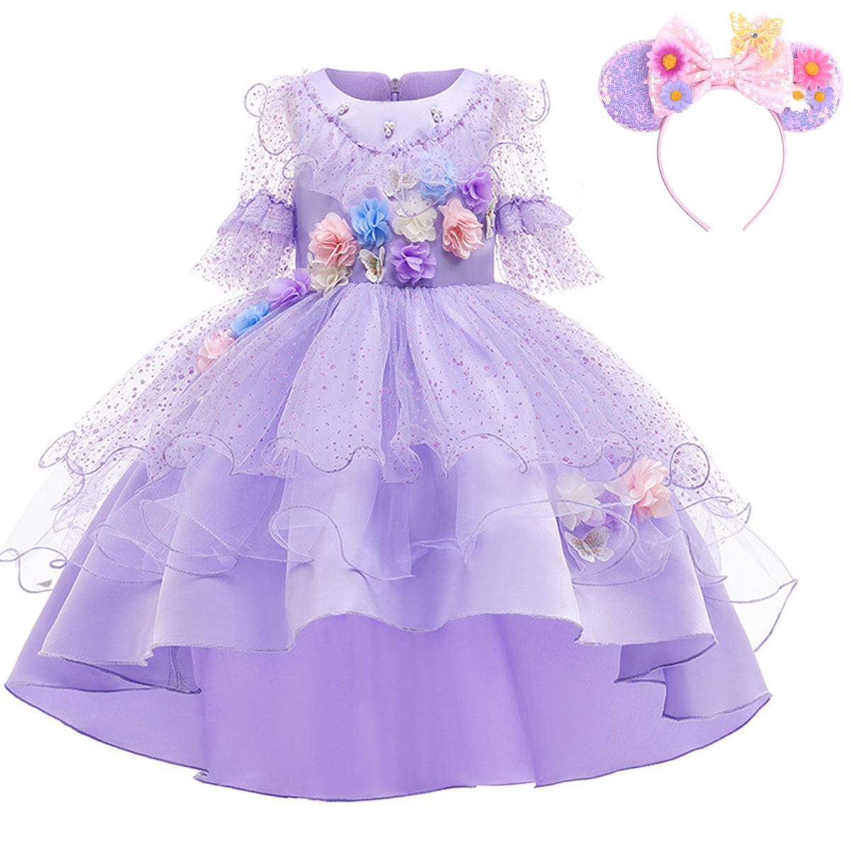 Kids Isabela Costume Dress Princess Dress Up Clothes Halloween Cosplay ...