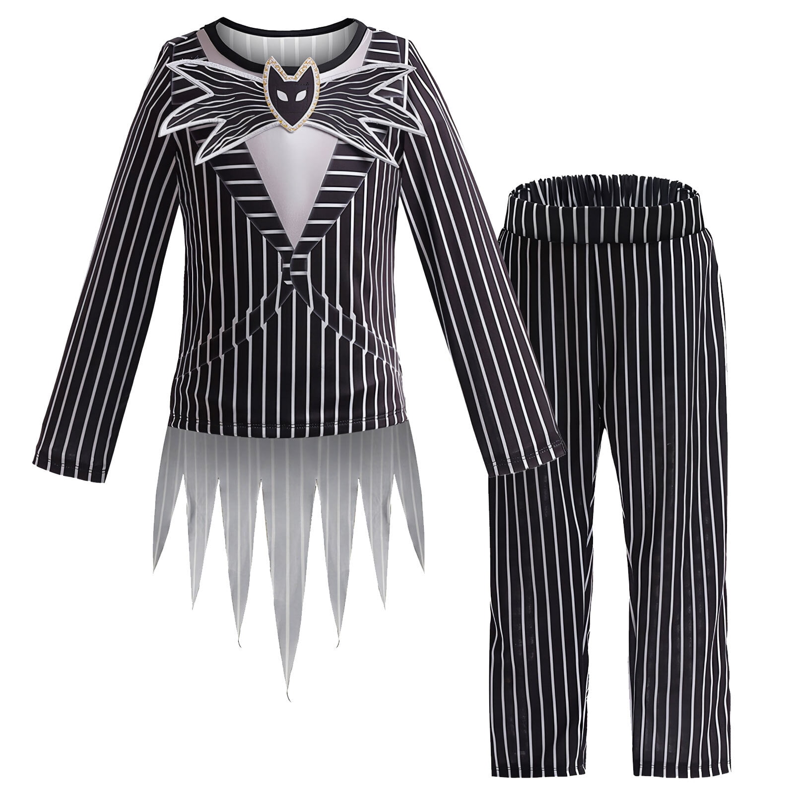 Kids Jack Skellington Costume Set Halloween Christmas 2PC Cosplay ...
