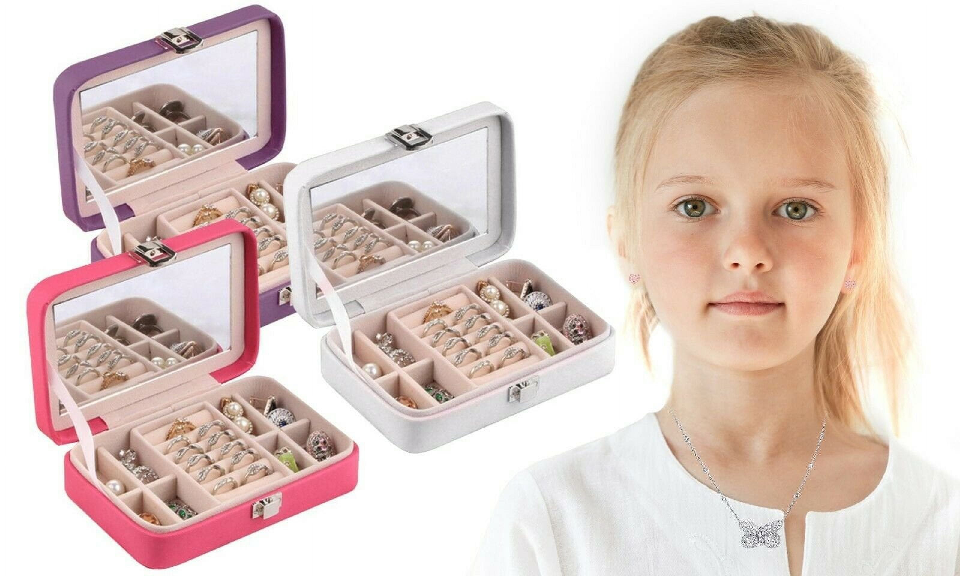 Kids' Jewelry Box With Built-In Mirror & Removable Sectionals, Great ...