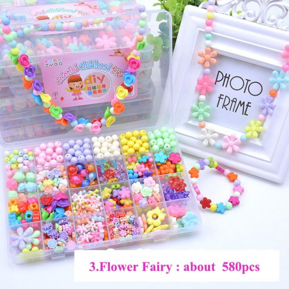 Kids Jewelry Making Kit 450+ Beads Art and Craft Kits DIY Bracelets ...
