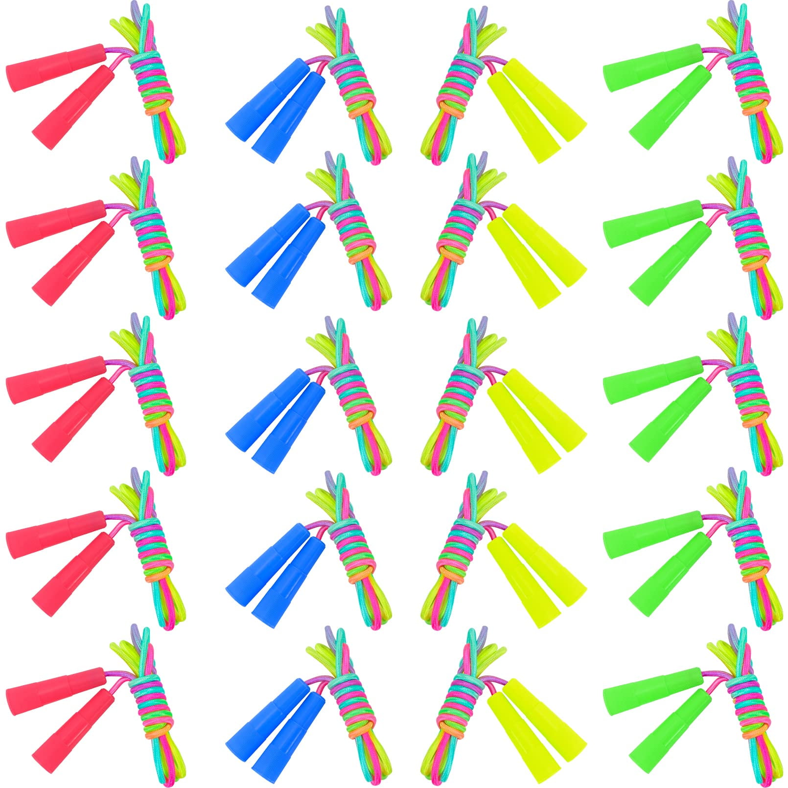 Kids Jump Rope,20 Pack Rainbow Jump Rope Set,7.2 Ft Adjustable Skipping ...