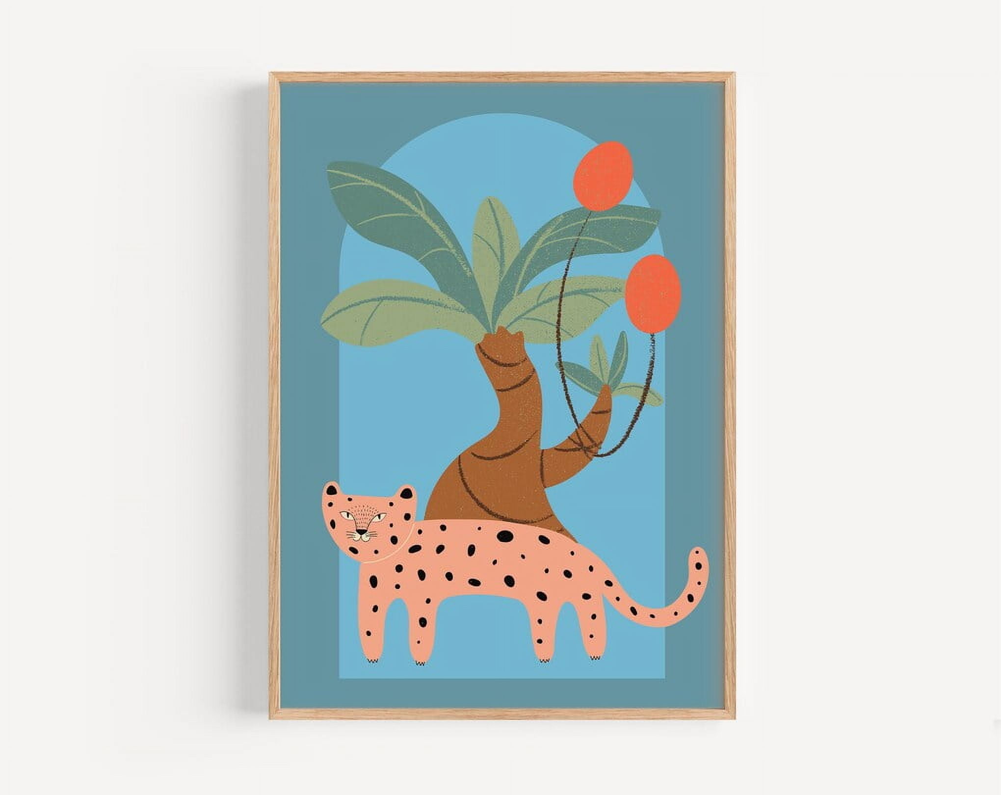 Kids Jungle Print, Retro Toddler Poster, Funky Tropical Playroom Decor ...