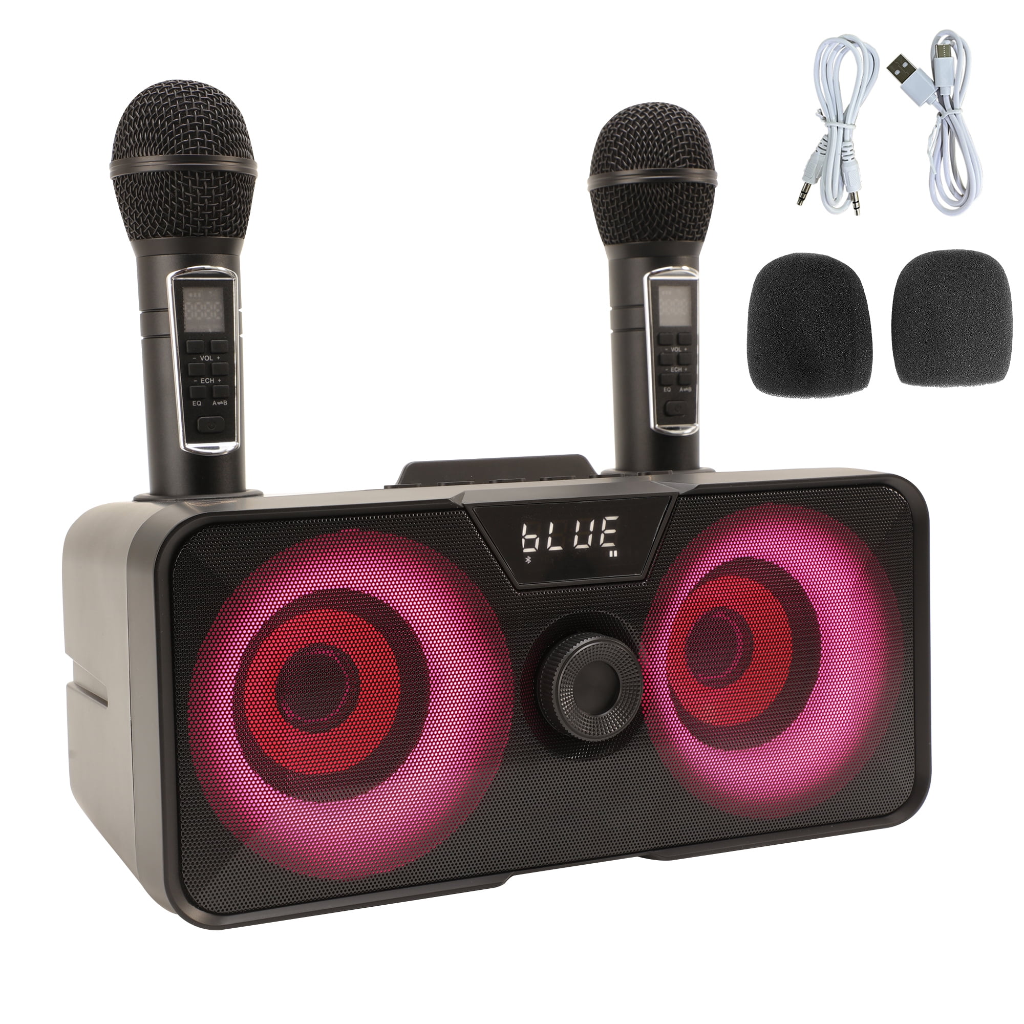 Kids Karaoke Machine Bluetooth Speaker with Microphone LED Lights for ...
