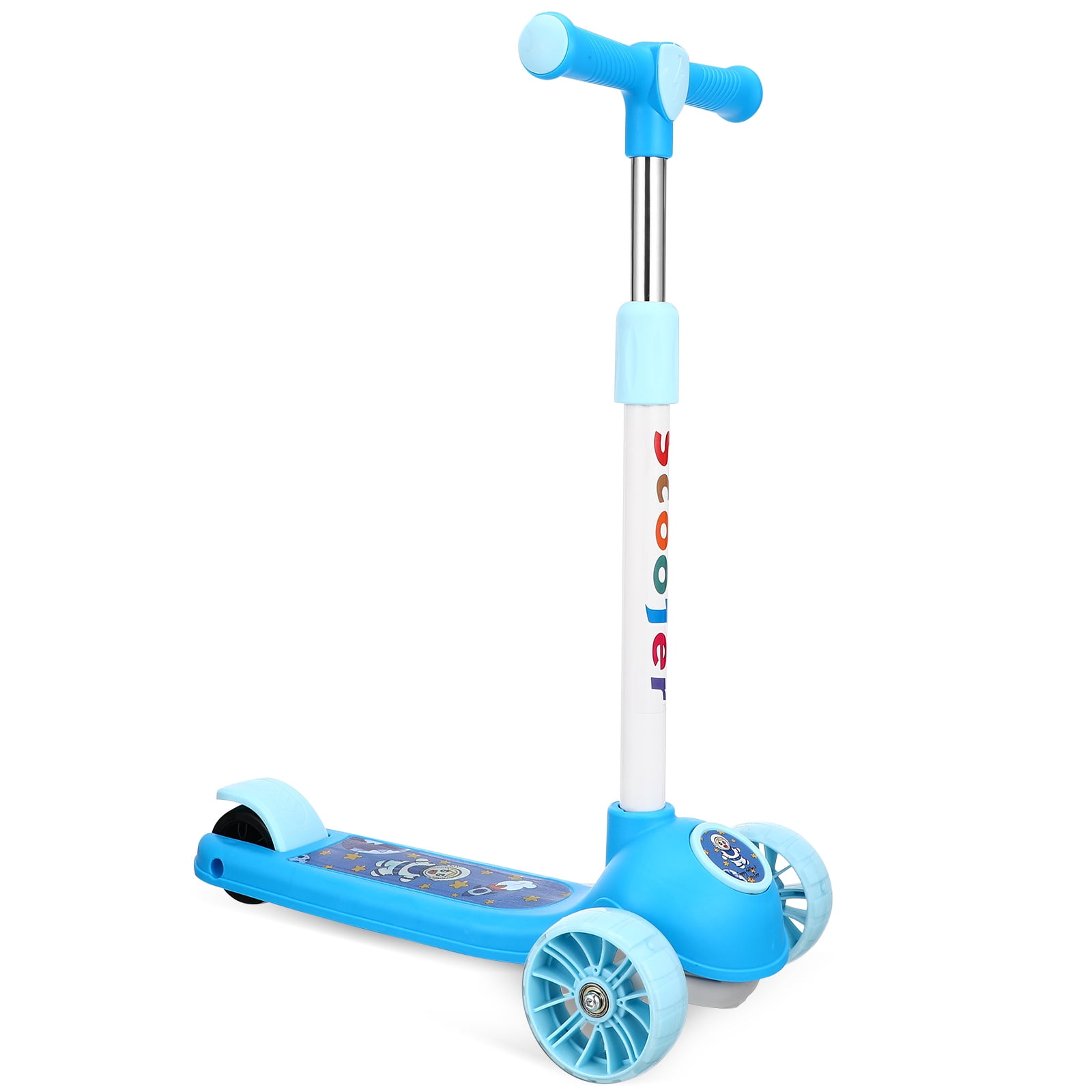 Kids Kick Scooter, LED Lighted Wheels and 3 Adjustable Height ...