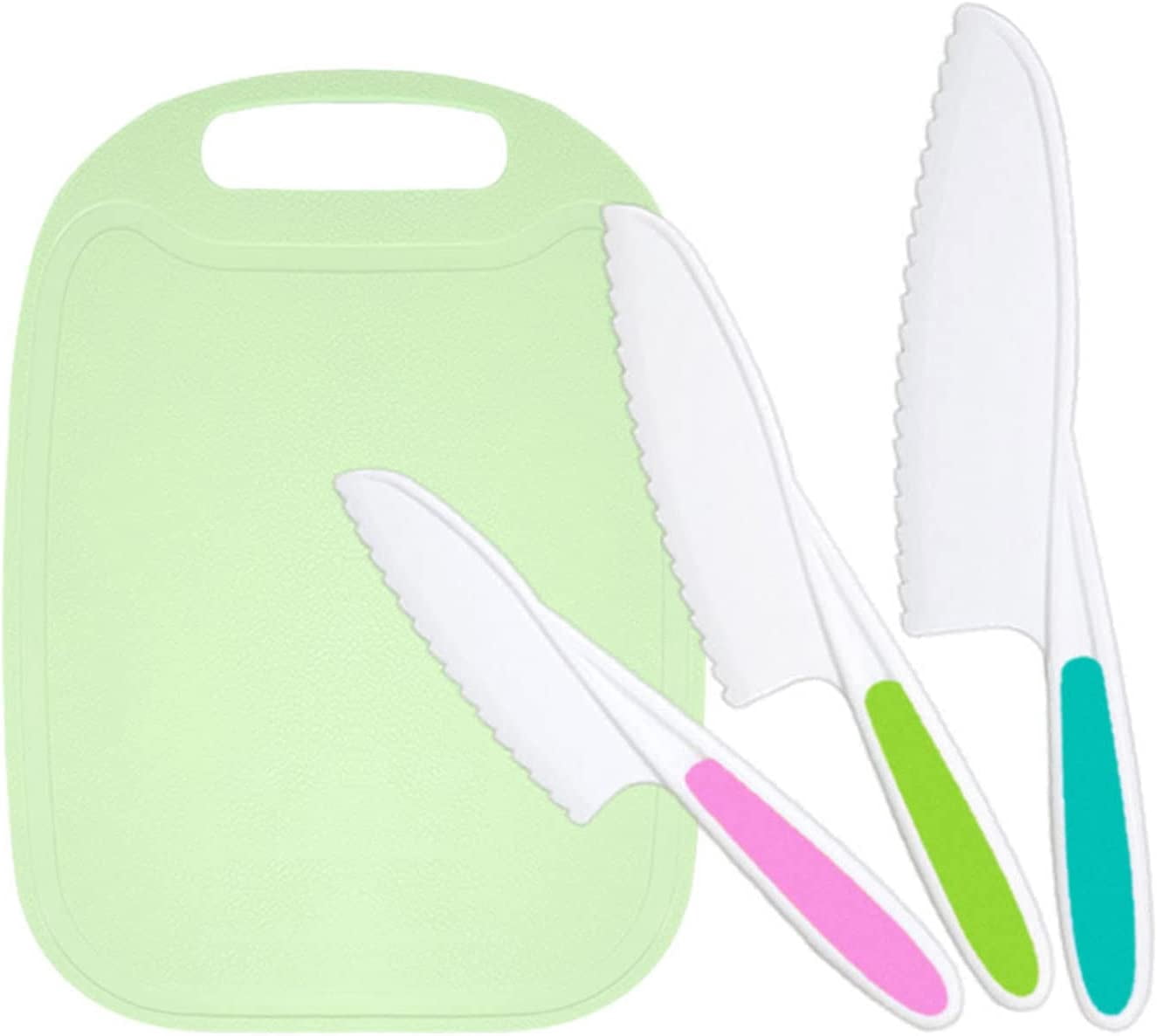 Kids Kitchen Knife and Cutting Board Set, Kids Fruit Vegetable Crinkle ...