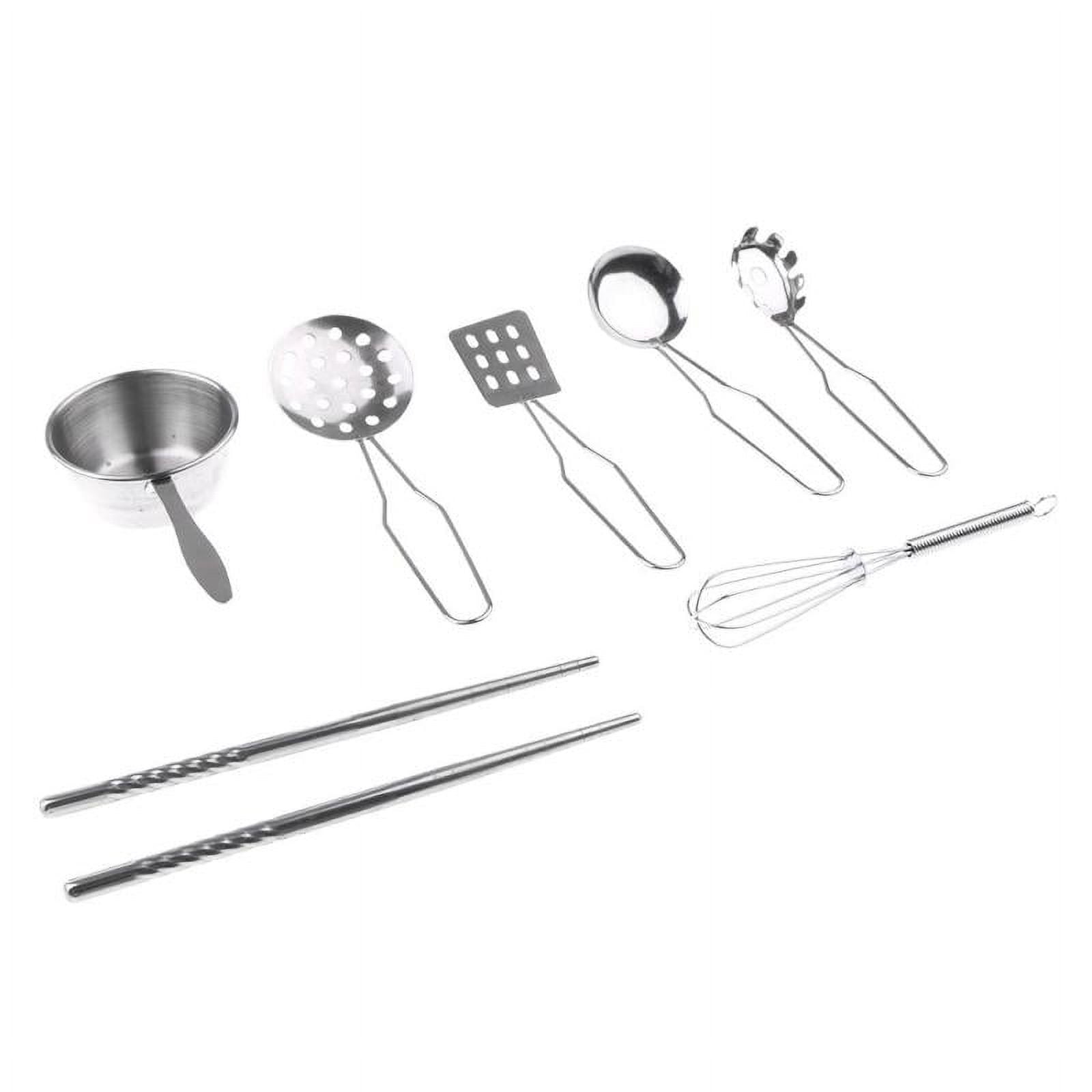 Kids Kitchen Metal Utensils Playset, All Purpose Kitchen Tool Set - D ...