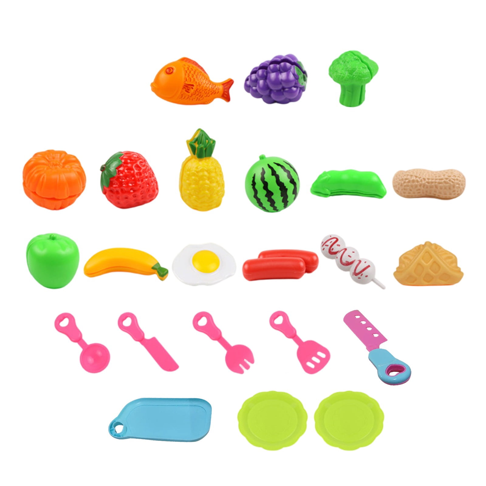 Kids Kitchen Playset 24 Piece Pretend Food and Utensils Set for ...
