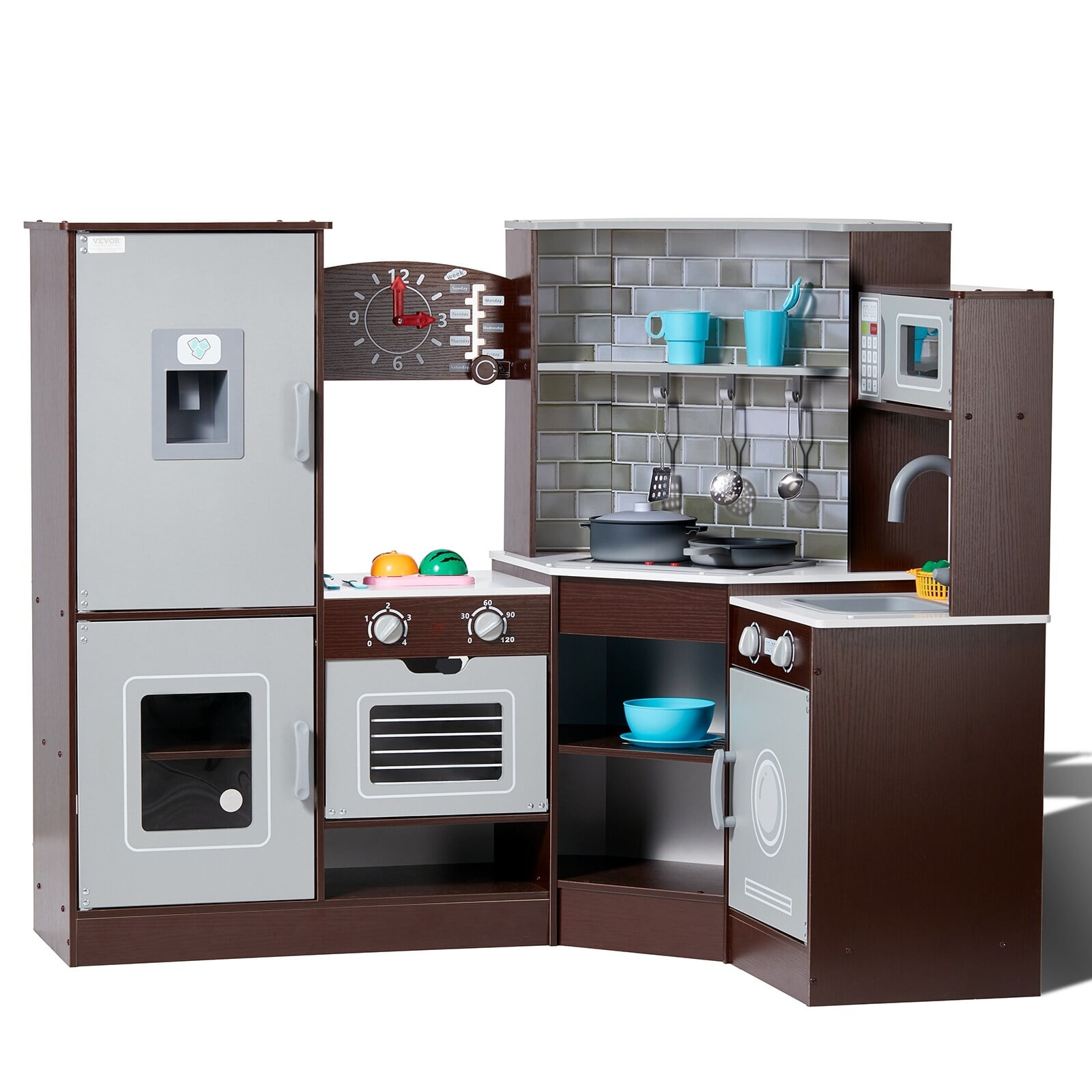 Kids Kitchen Playset Play Kitchen for Kids Corner Wooden Play Kitchen ...