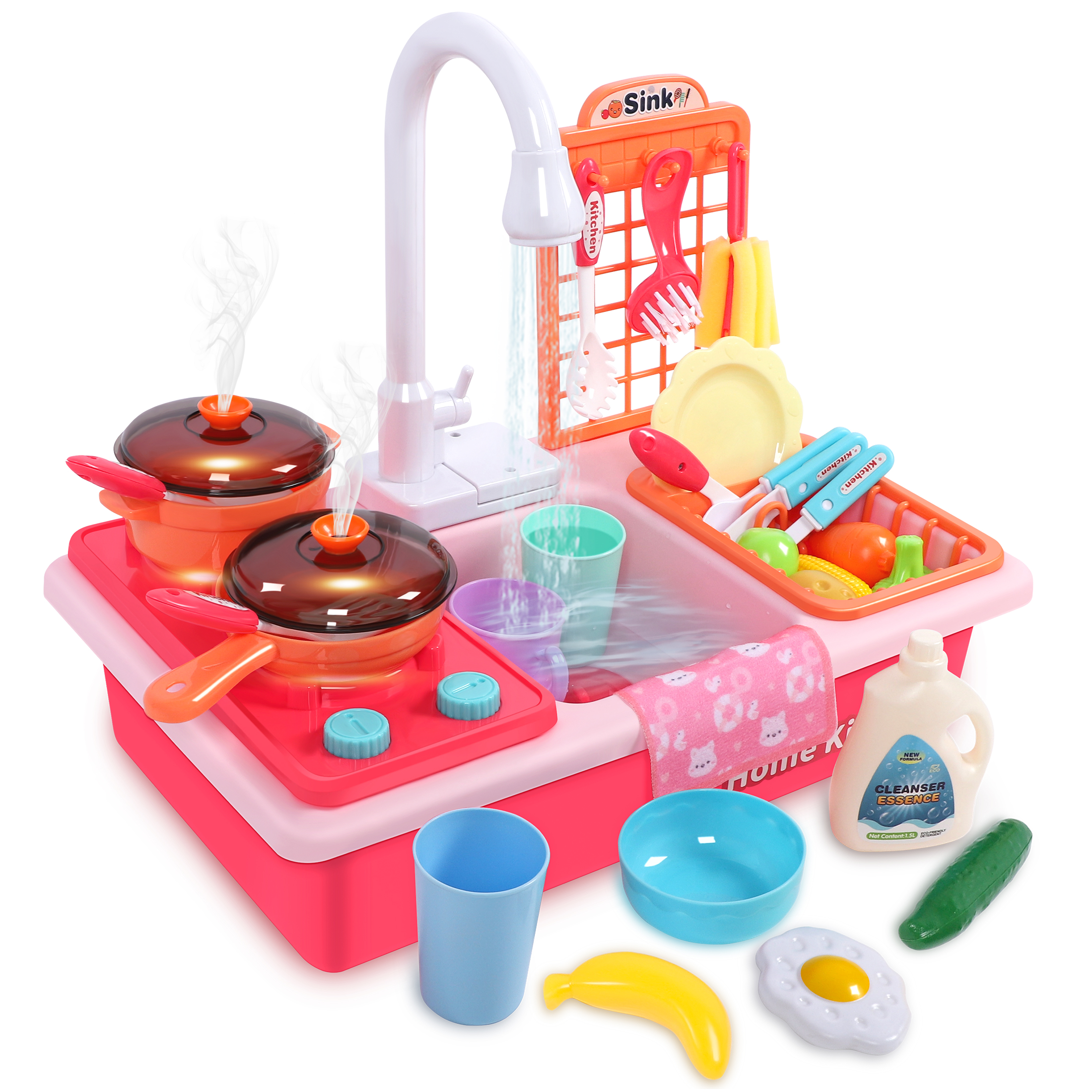Best Choice Products Toddler's Pretend Play Kitchen Playset with Water ...