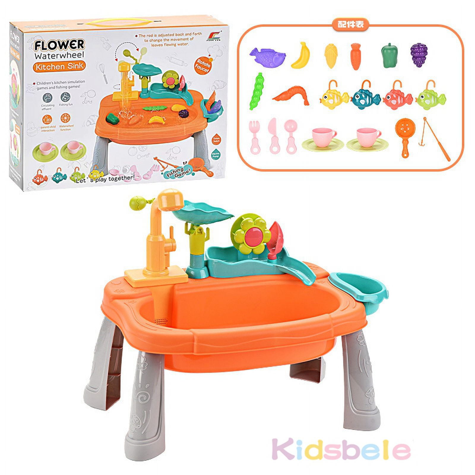 Kids Kitchen Sink Toys Electric Dishwasher Playing Toy With Running ...