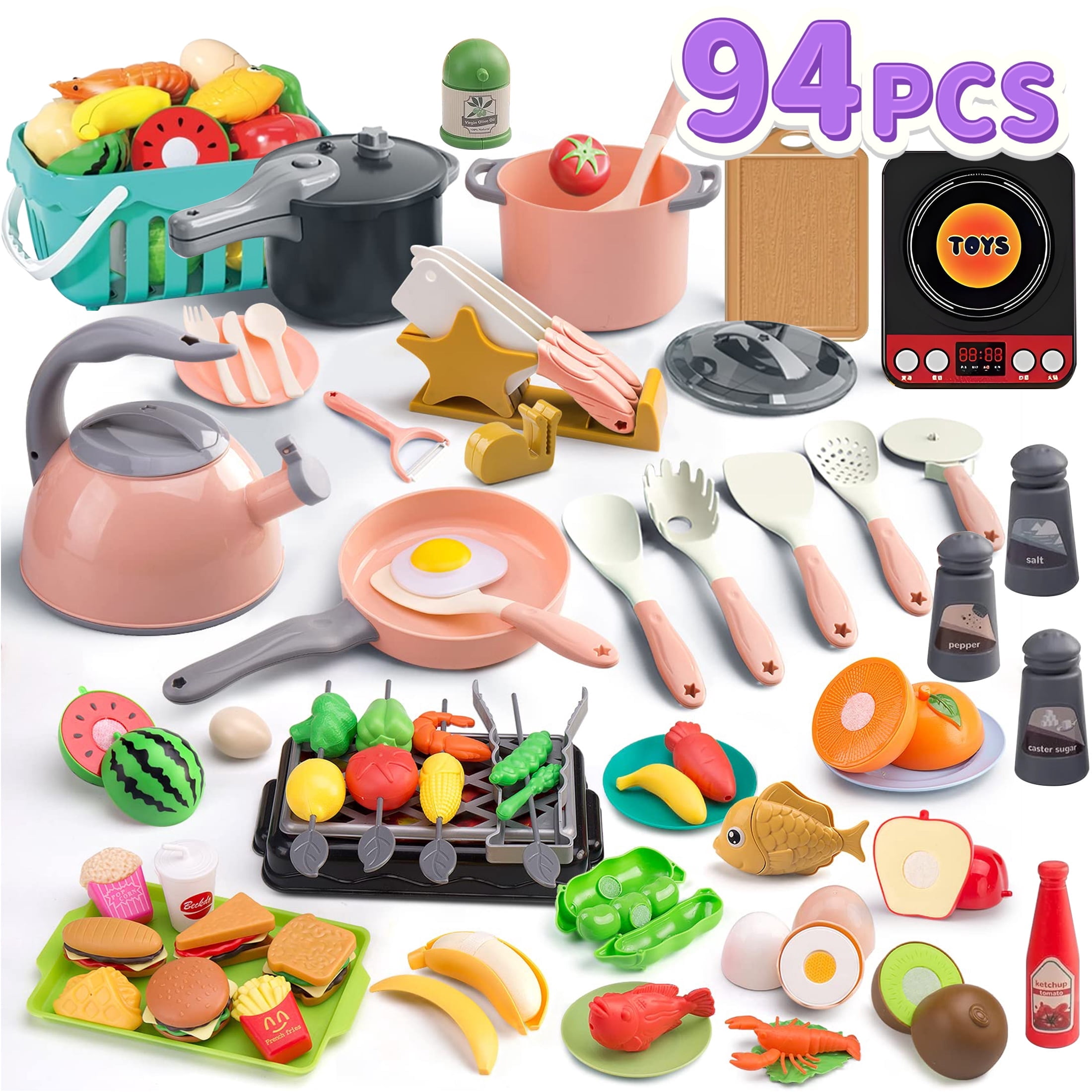 KOPPOP Toddler Kitchen Set - Educational Cooking Toys for Kids Ages 3 ...