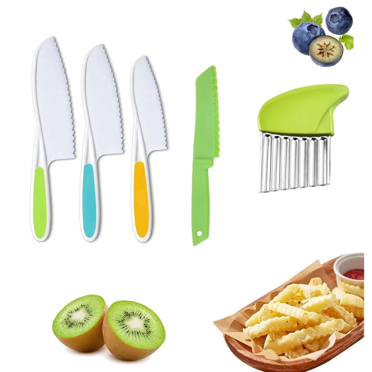 Kids Knife Set,Kids Kitchen Knife Set,Set of of 5 Sandwich Cutter,QZS ...