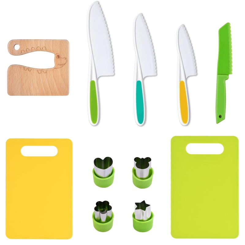 Kids Knife Set for Real Cooking, Child Pretend Play Cooking Toy Set ...