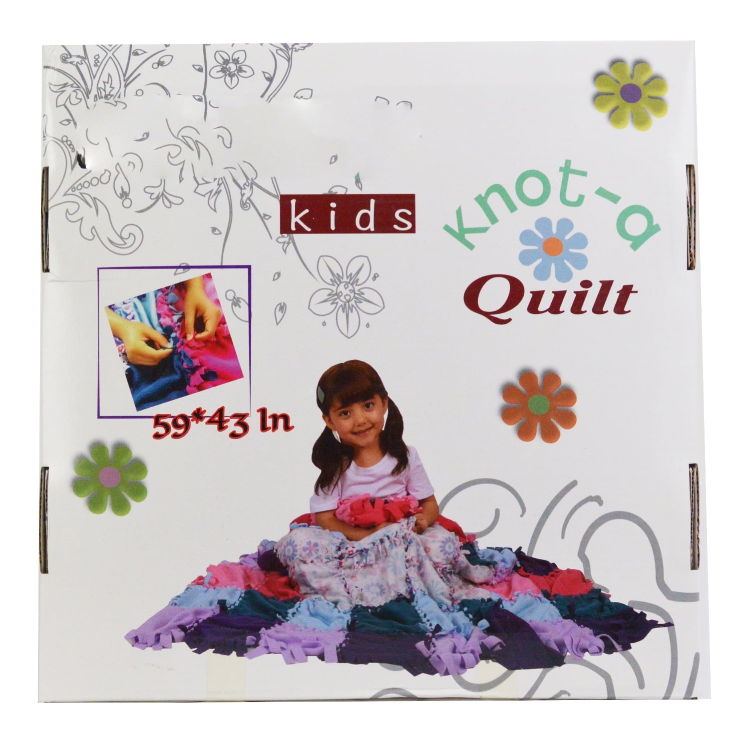 Kids DIY Knot-A-Quilt Kit, 48 Pieces, 6 Colors, Beginner's Blanket Craft, 59x43in - Walmart.com