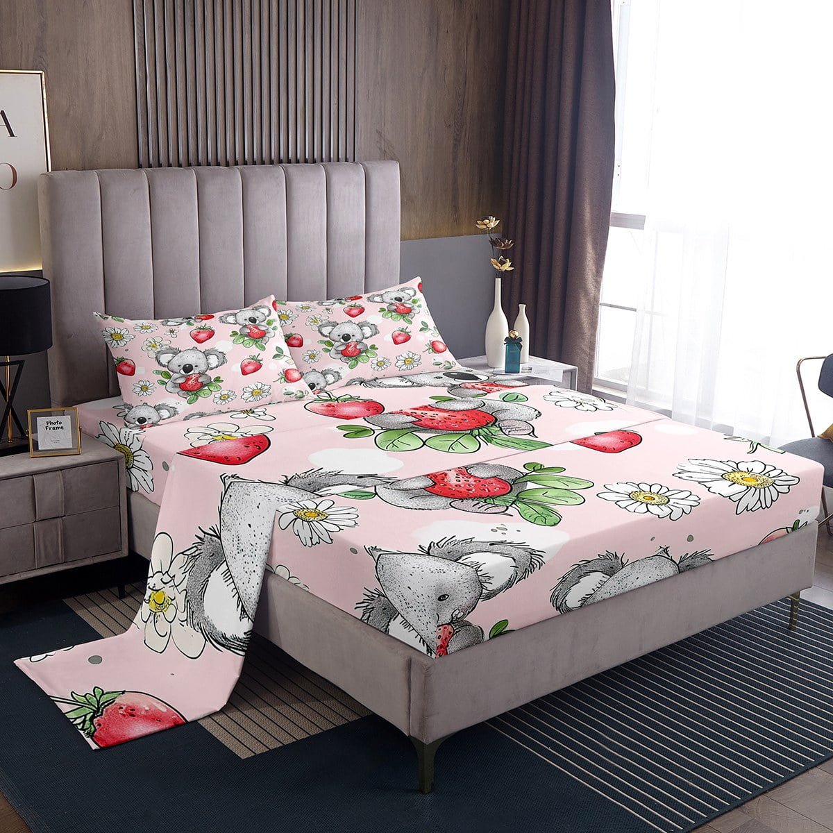 Kids Koala Sheets Gifts for Kids Cartoon Koala Print Bed Sheets Set ...