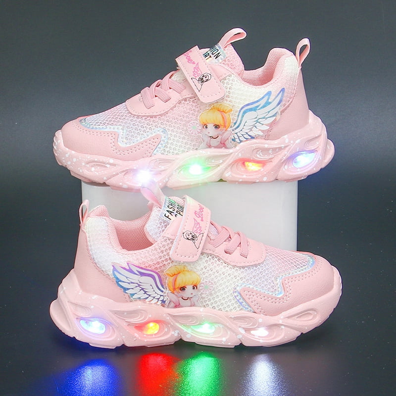 Kids LED Light Up Sneakers Girls Running Shoes Lightweight Sport ...