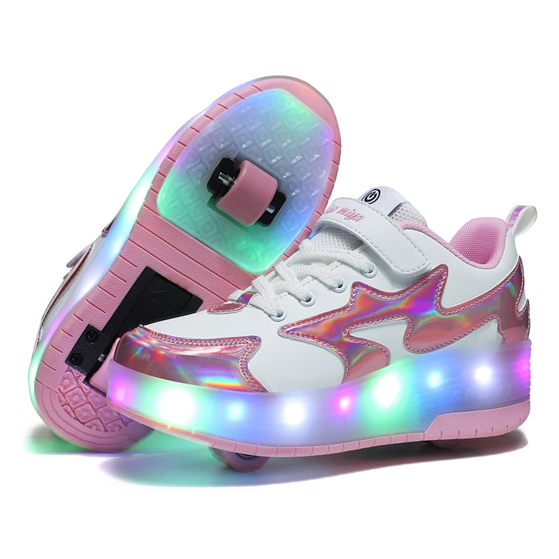 Kids LED Roller Skate Shoes with Wheel Light up Roller Shoes Kids ...