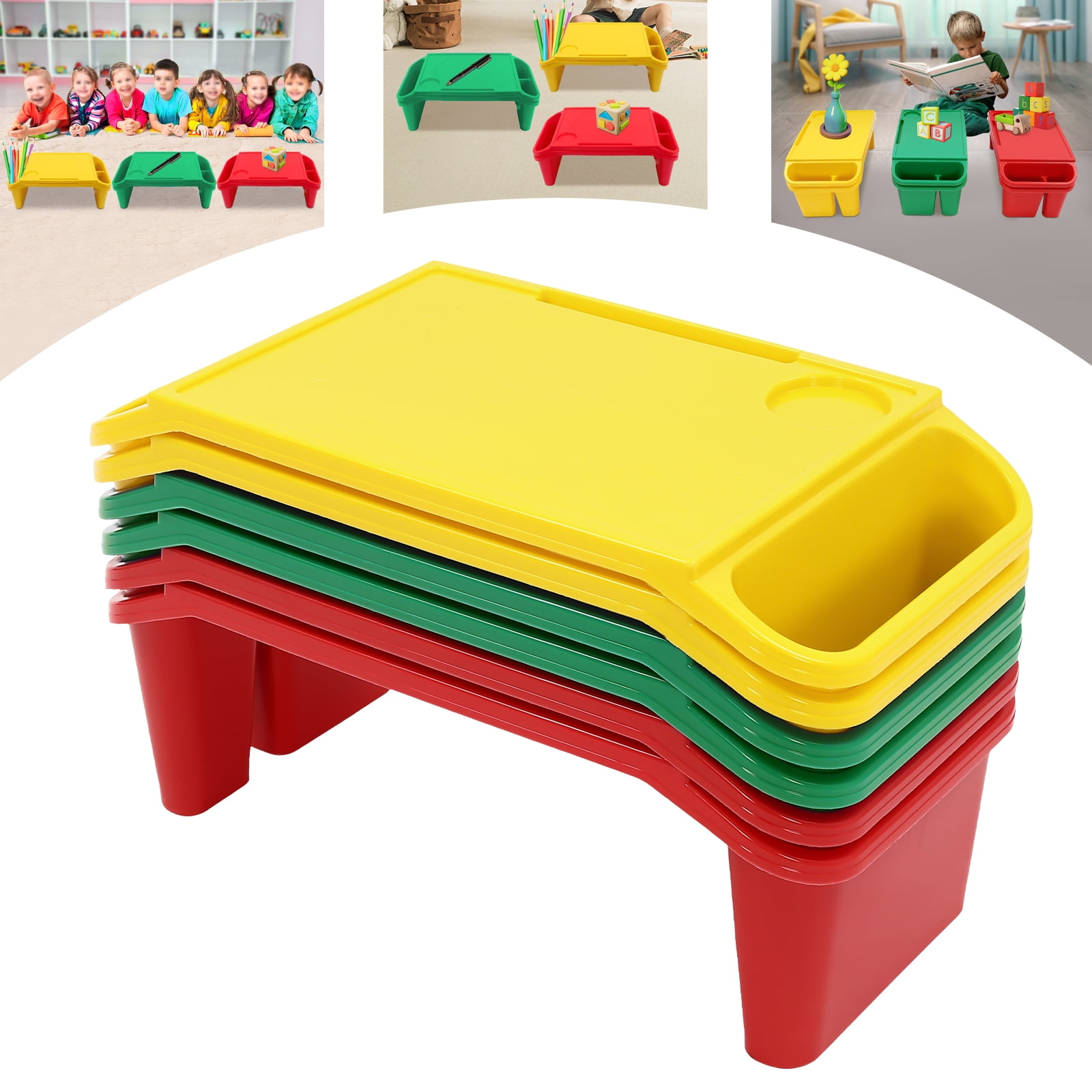 Kids Lap Desk, 6pcs Activity Tray Plastic Breakfast Laptop Trays ...
