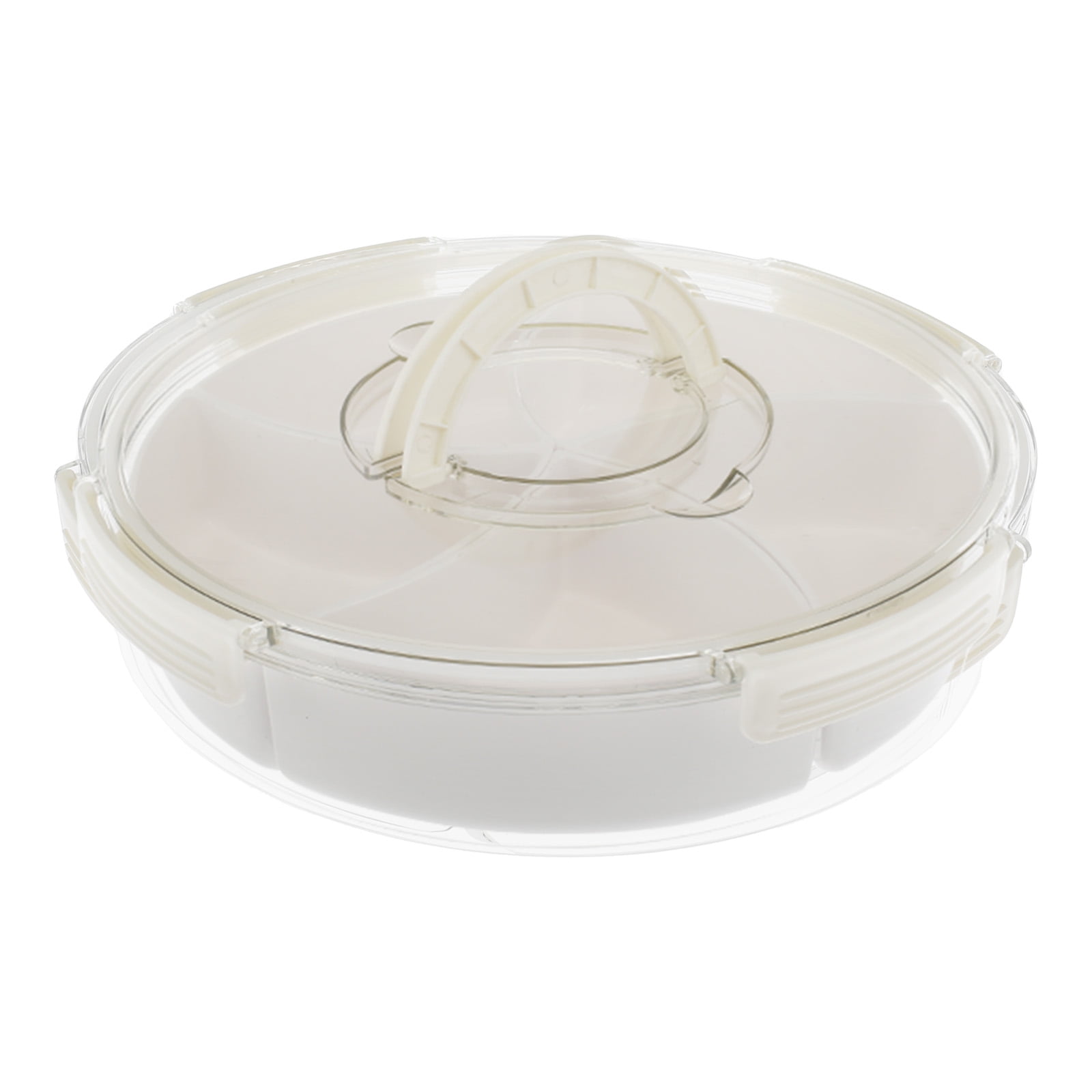 Kids Large Snack Spinner Divided Serving Tray with Lid and Handle ...