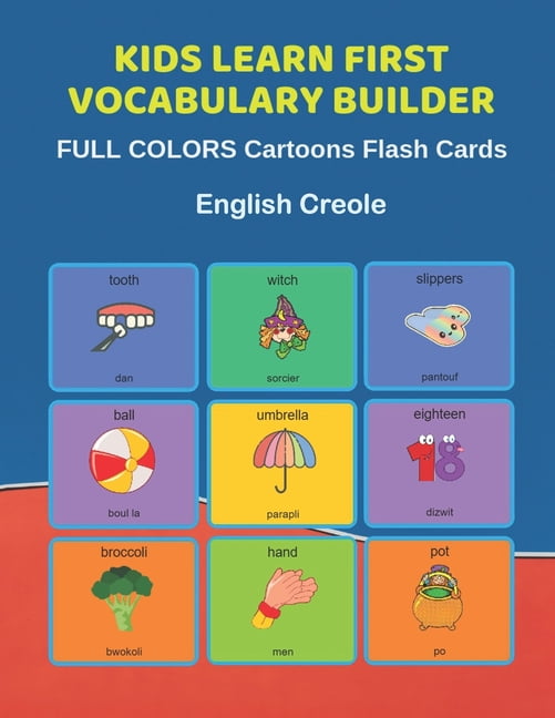 Kids Learn First Vocabulary Builder FULL COLORS Cartoons Flash Cards ...