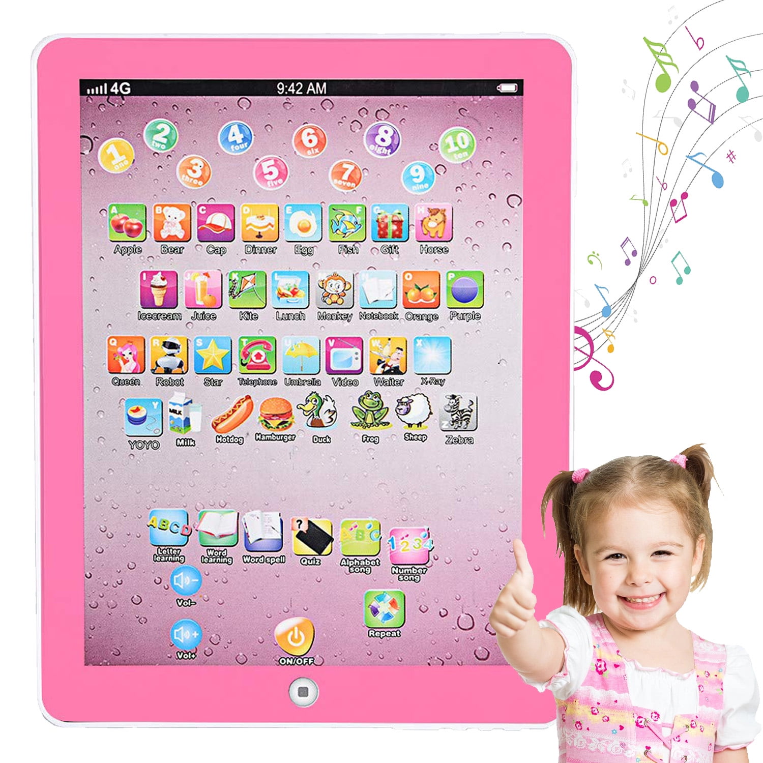 Interactive Learning Pad for Kids 3-8 Years, Educational Toy with Words ...