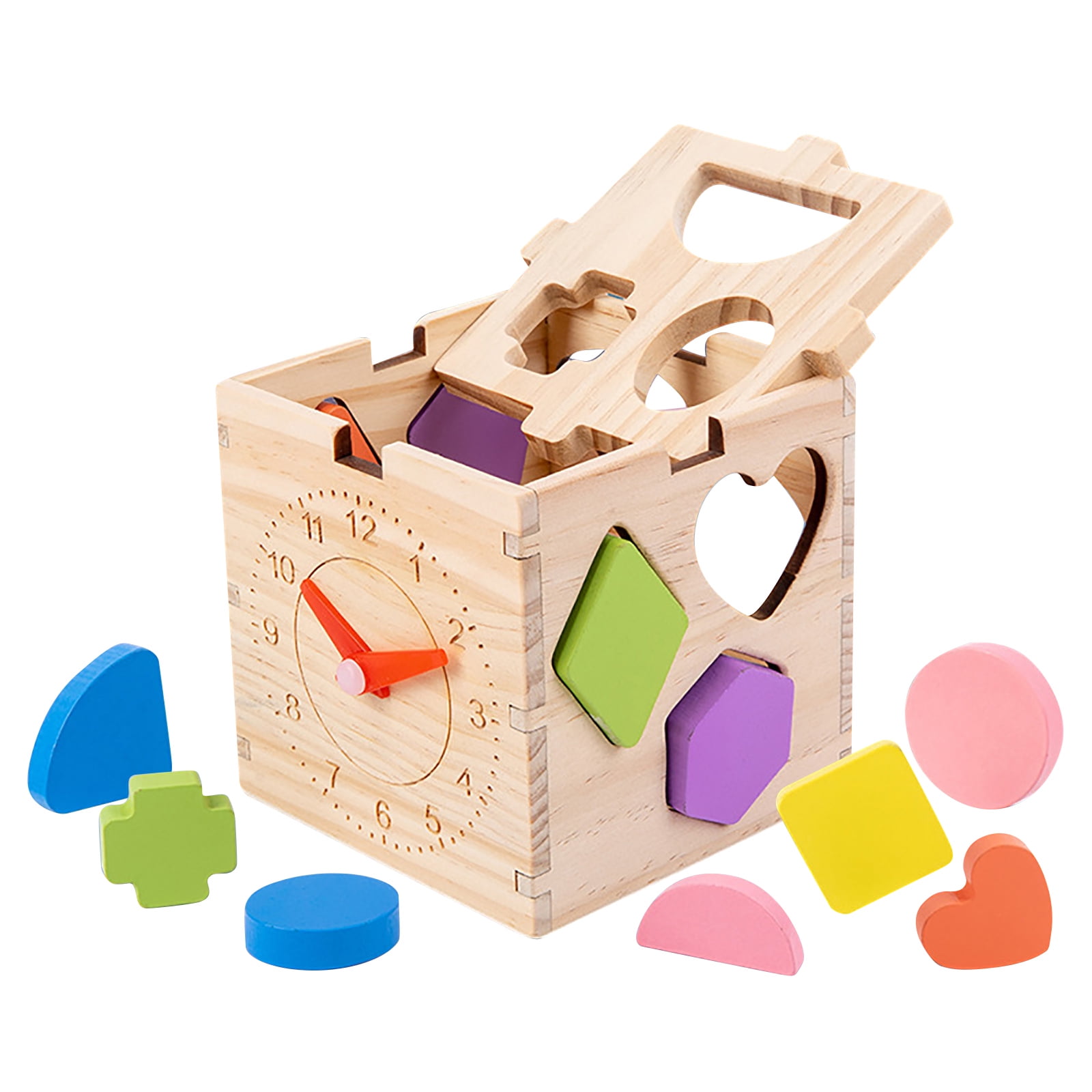 Kids Learning Sorting And Wooden Intelligence Shape Sorter Toy Kids ...