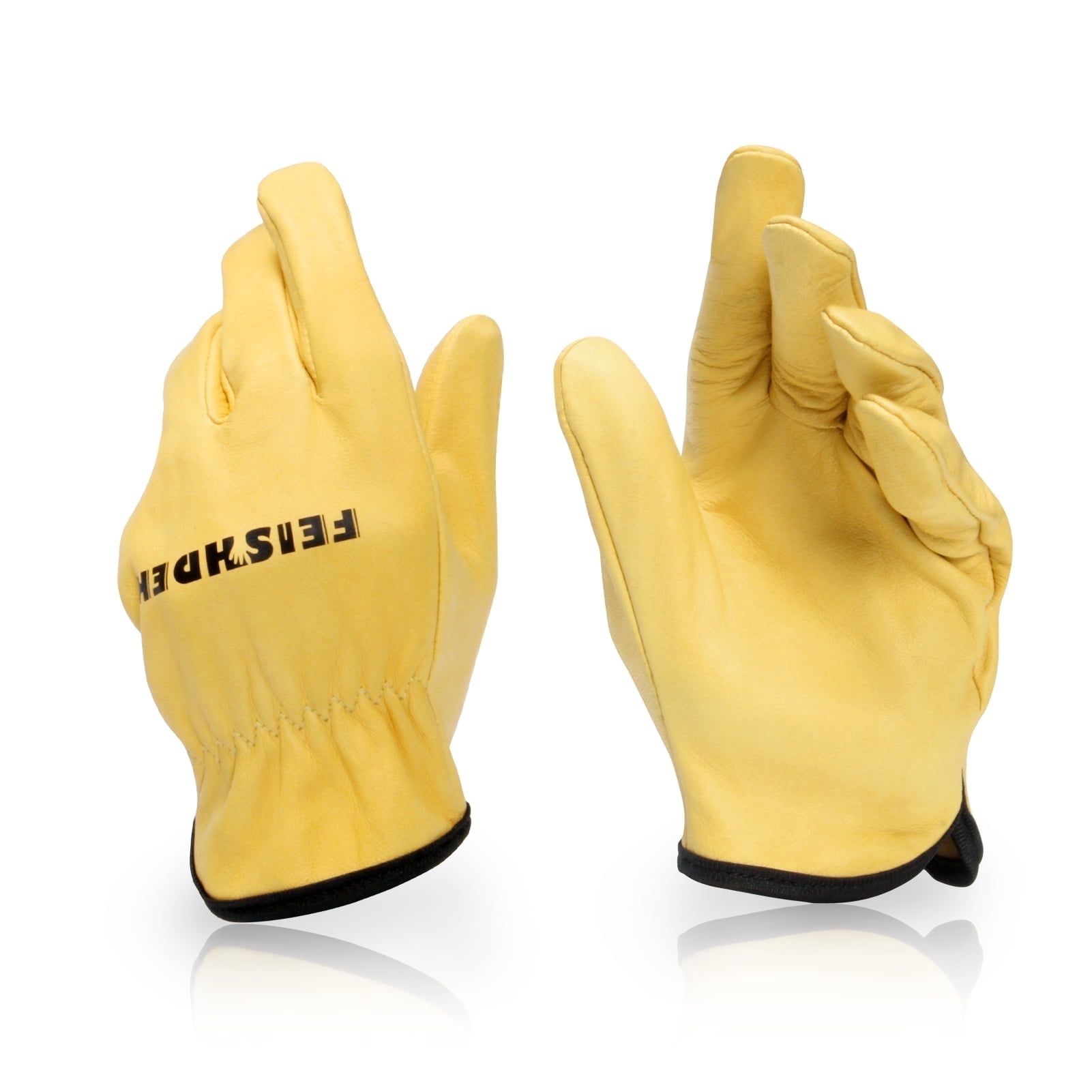 FEISHDEK Kids Gardening Gloves - Genuine Leather, Breathable Safety ...