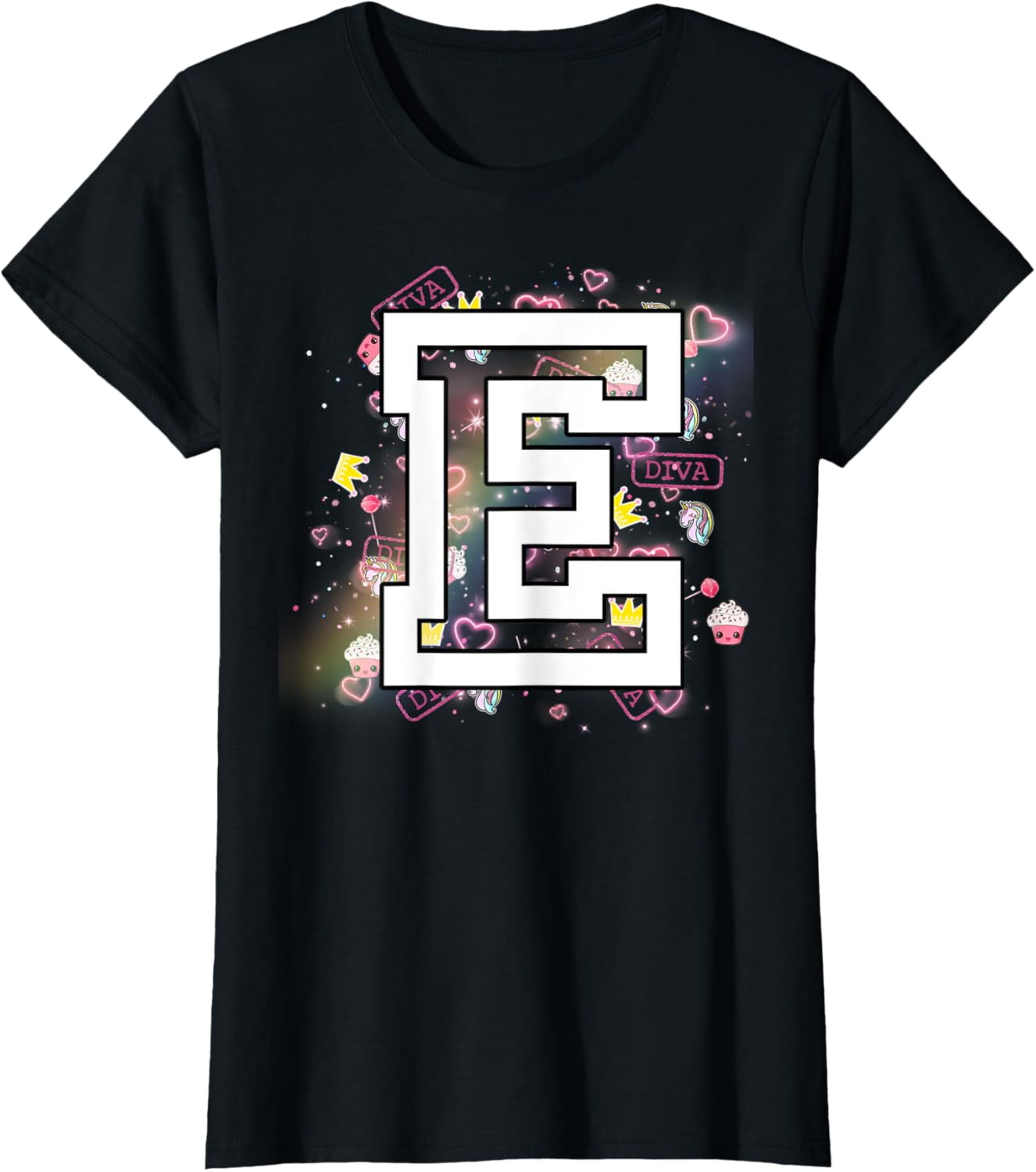 Kids Letter E Clothing For a Girl Who's Name Starts With E T-Shirt ...