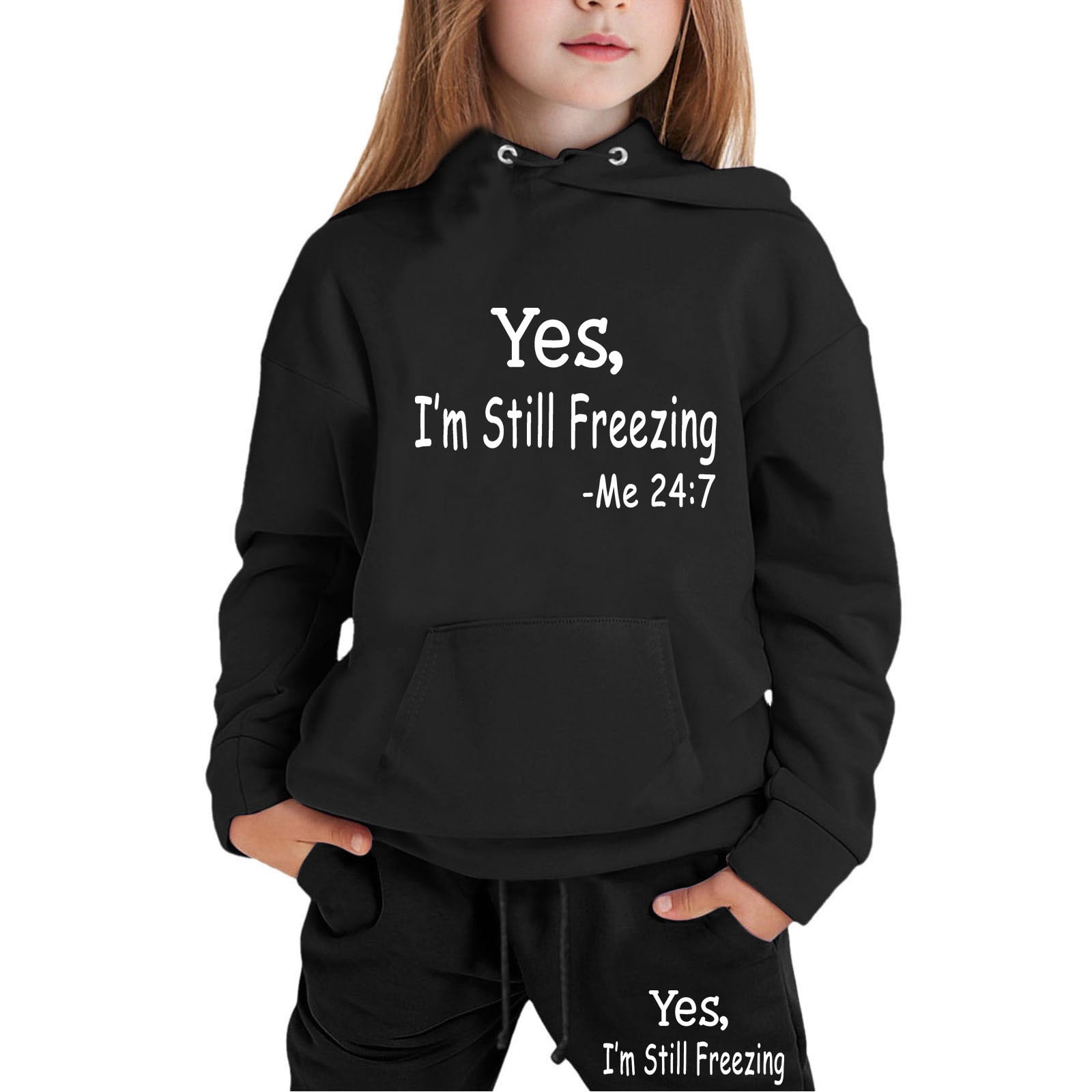 Kids Letter Print Hoodie and Pants Set Cozy Long Sleeve Outfit for ...