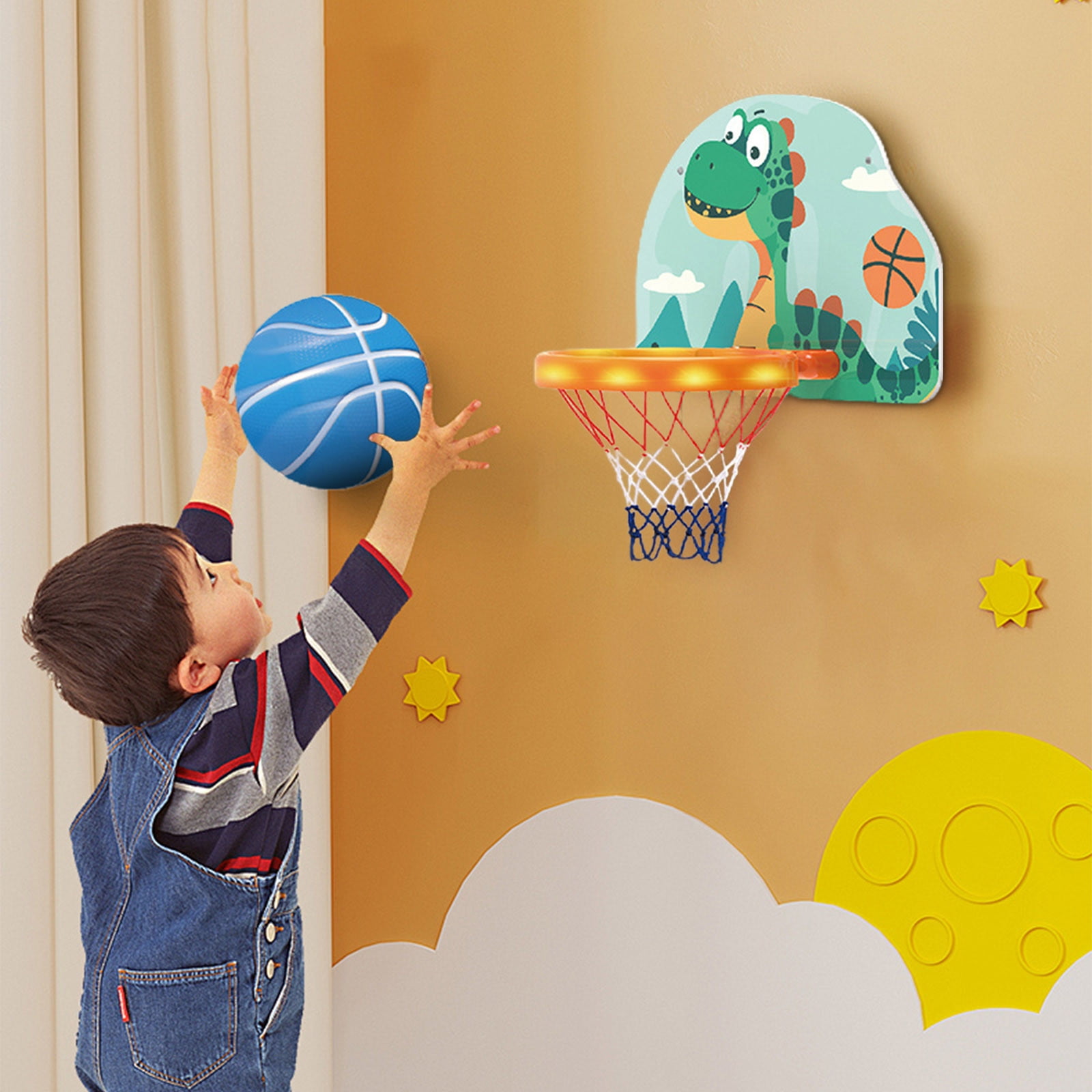 Kids' Light-Up Basketball Hoop Toy - Interactive Indoor Sports Set with ...