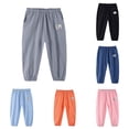 Kids Linen Blend Pants, Lightweight Elastic Waist Trousers with Skin ...