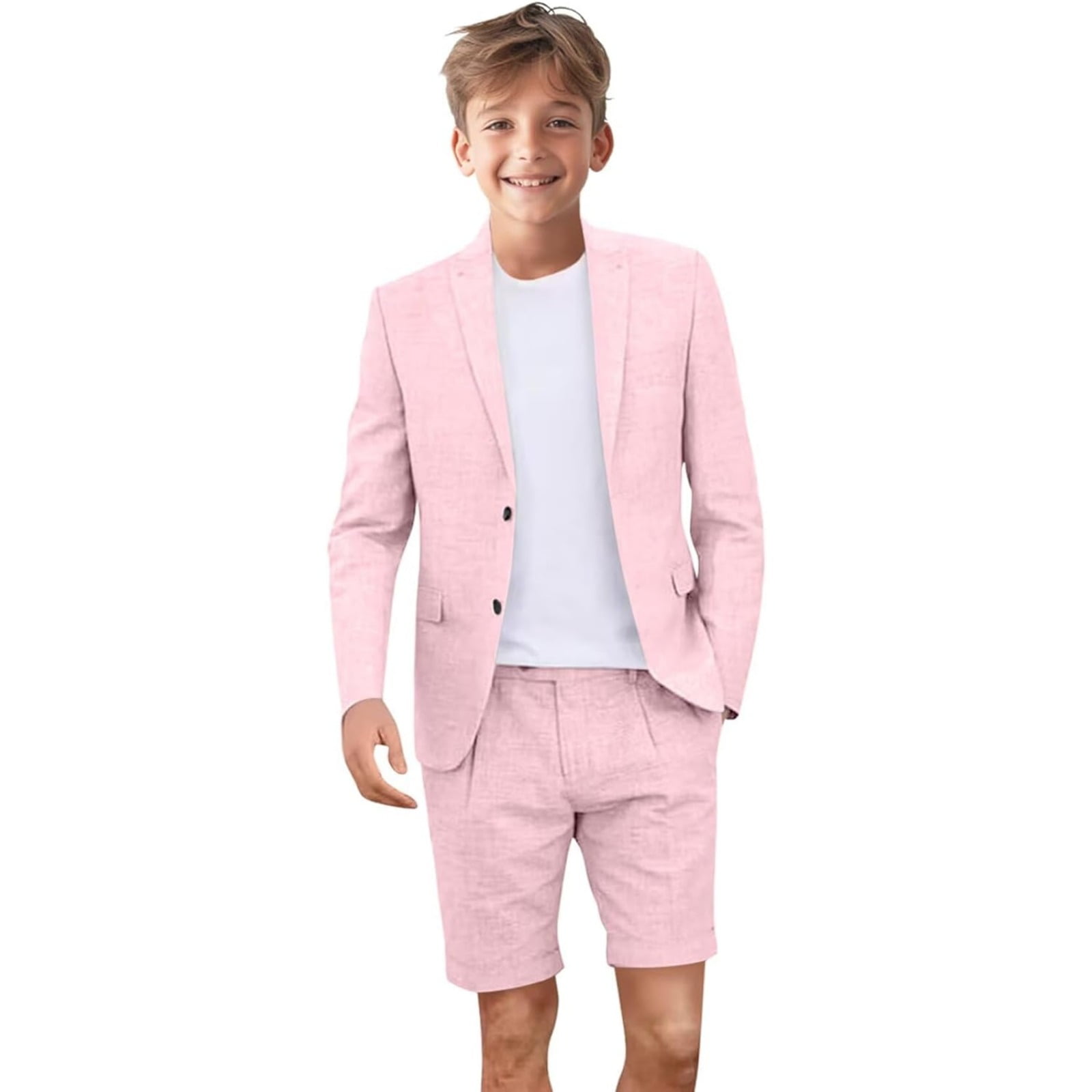 Kids Linen Shorts Suit for Boys Summer Outfit Beach Wedding Lightweight ...