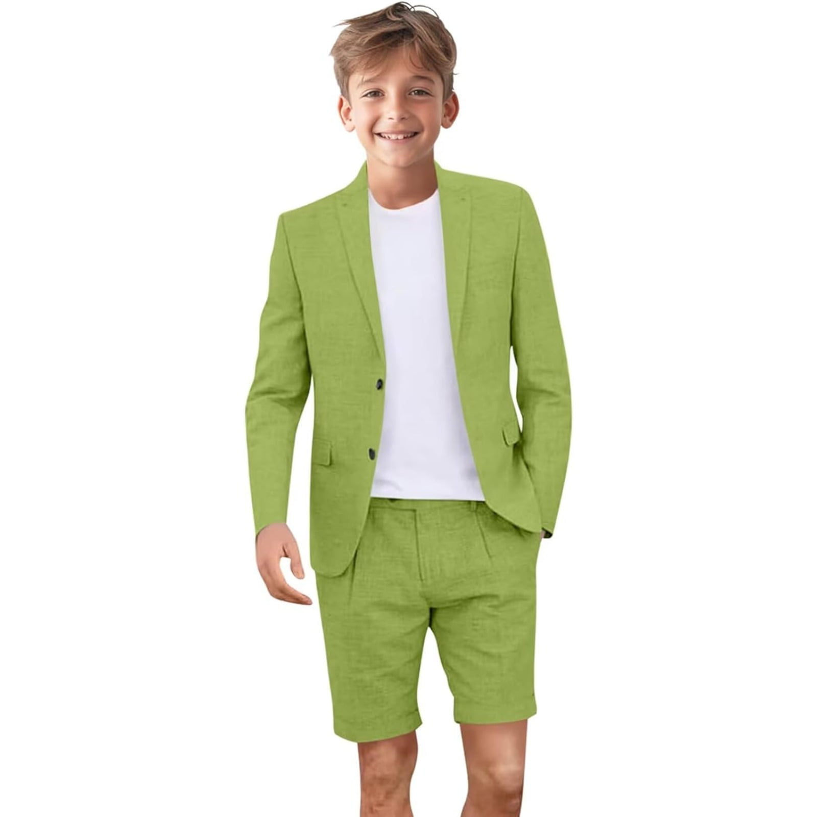 Kids Linen Shorts Suit for Boys Summer Outfit Beach Wedding Lightweight ...