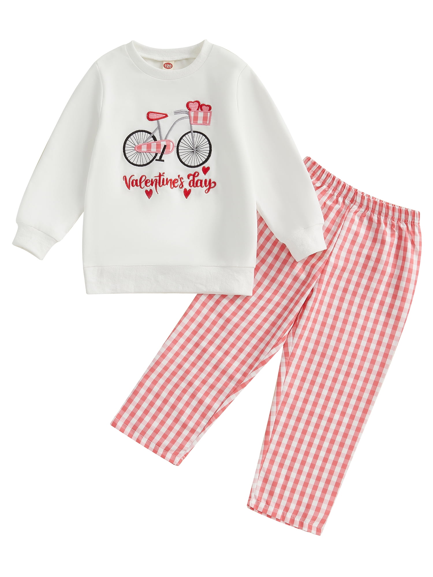 Kids Little Girls 2PCS Valentine's Day Clothing Sets 3 4 5 6 7 Years Long Sleeve O Neck Letter ...