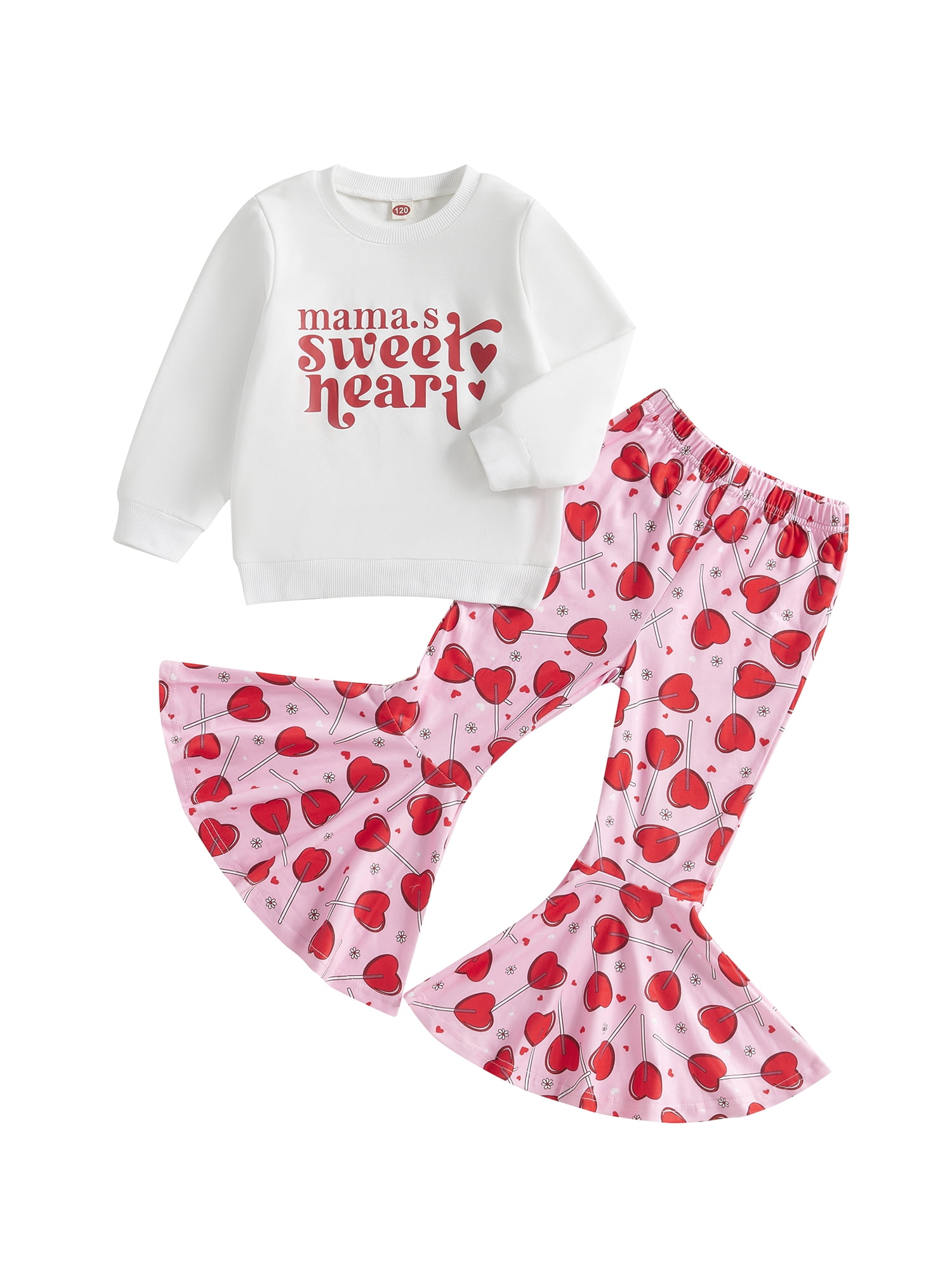 Kids Little Girls Valentine's Day Clothing Sets 3 4 5 6 7 Years Letter ...