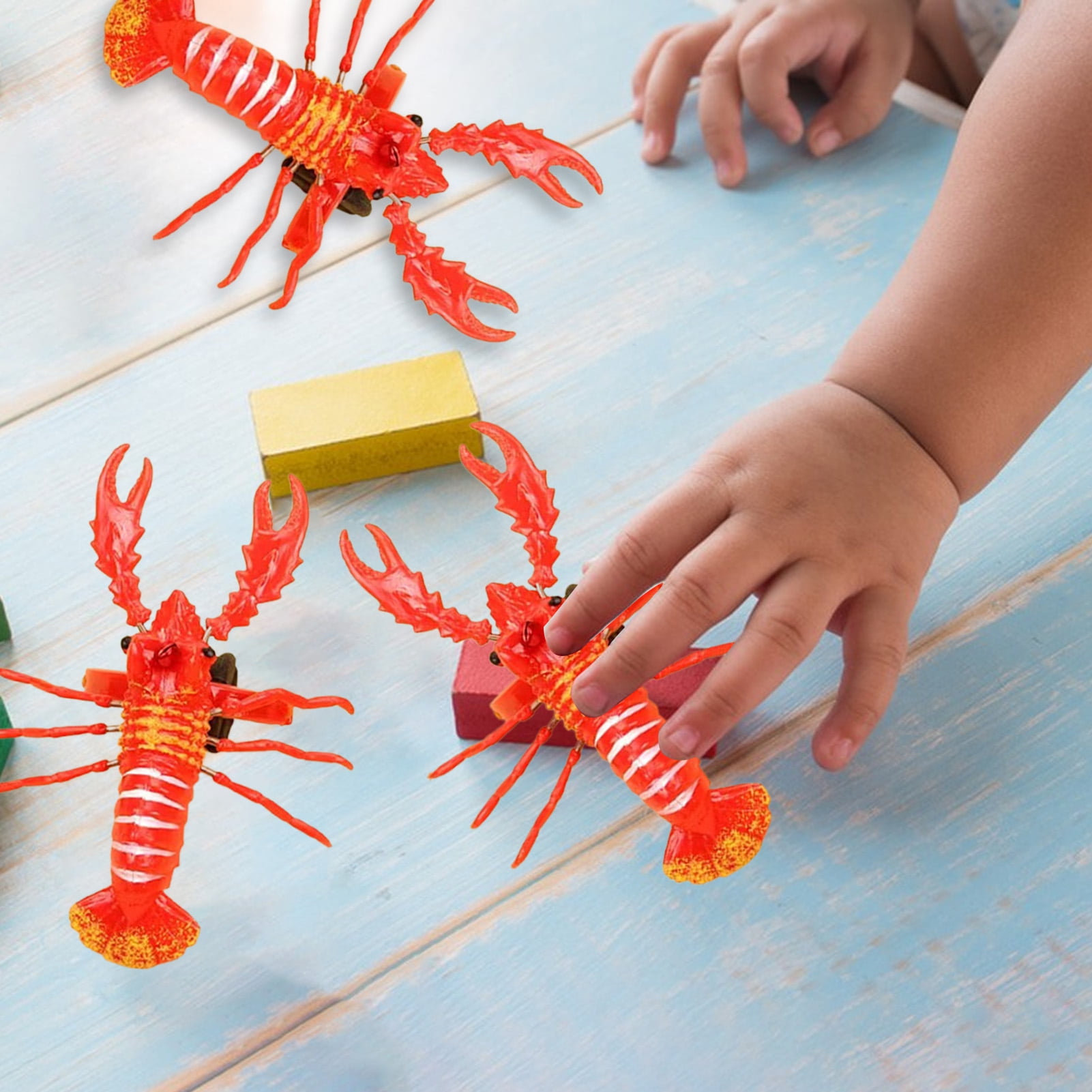 Kids Lobster Toys - 4Pcs Battery-Free Interesting Simulation Colored ...