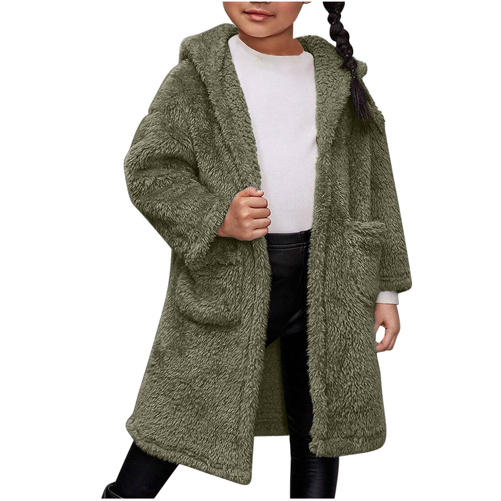Kids Long Fleece Jacket Girls' Outerwear Jackets Boys Outerwear Warm ...