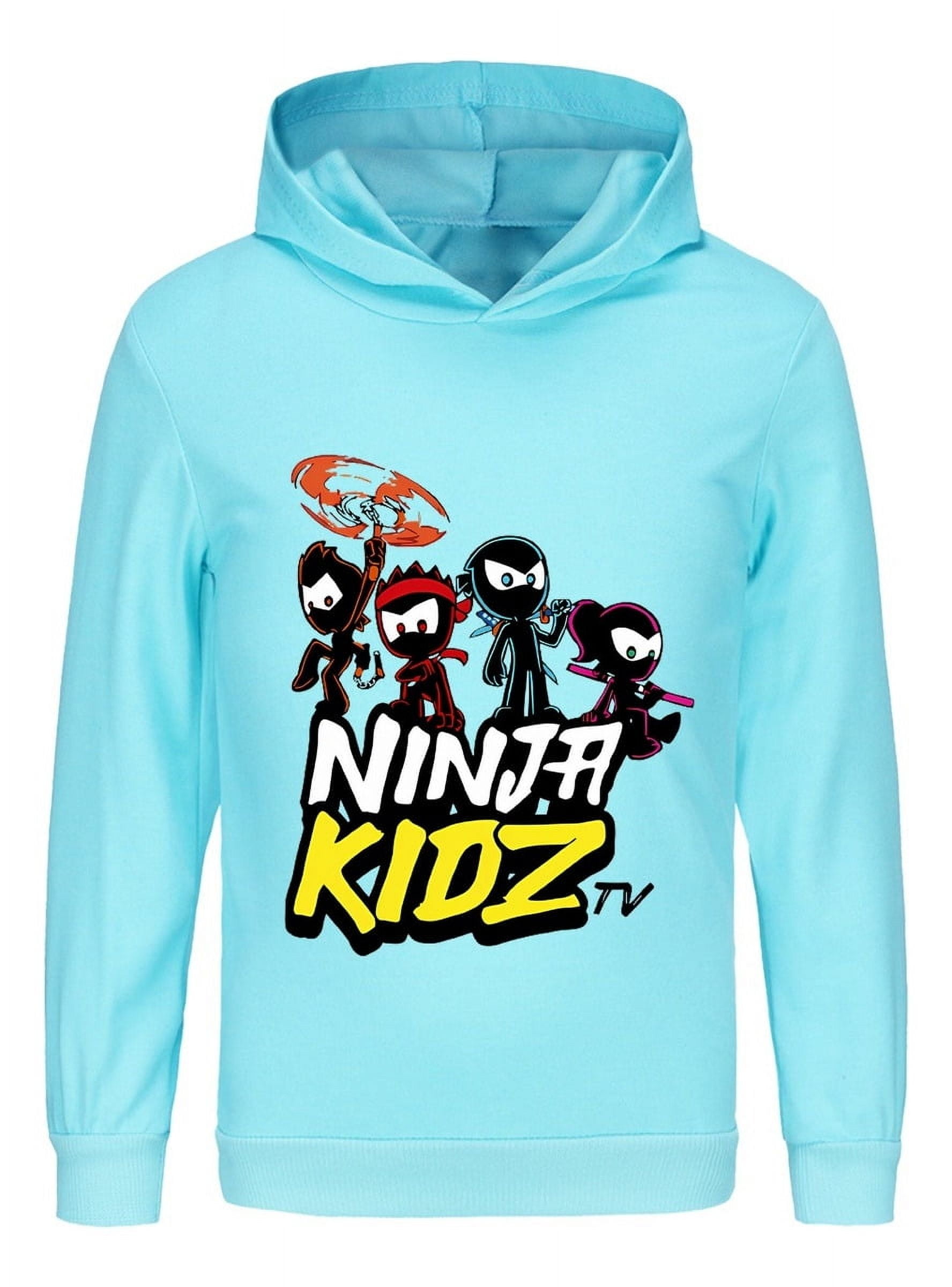 Kids Long Sleeve Hoodie – Ninja Kidz Graphic Pullover Top for Boys ...