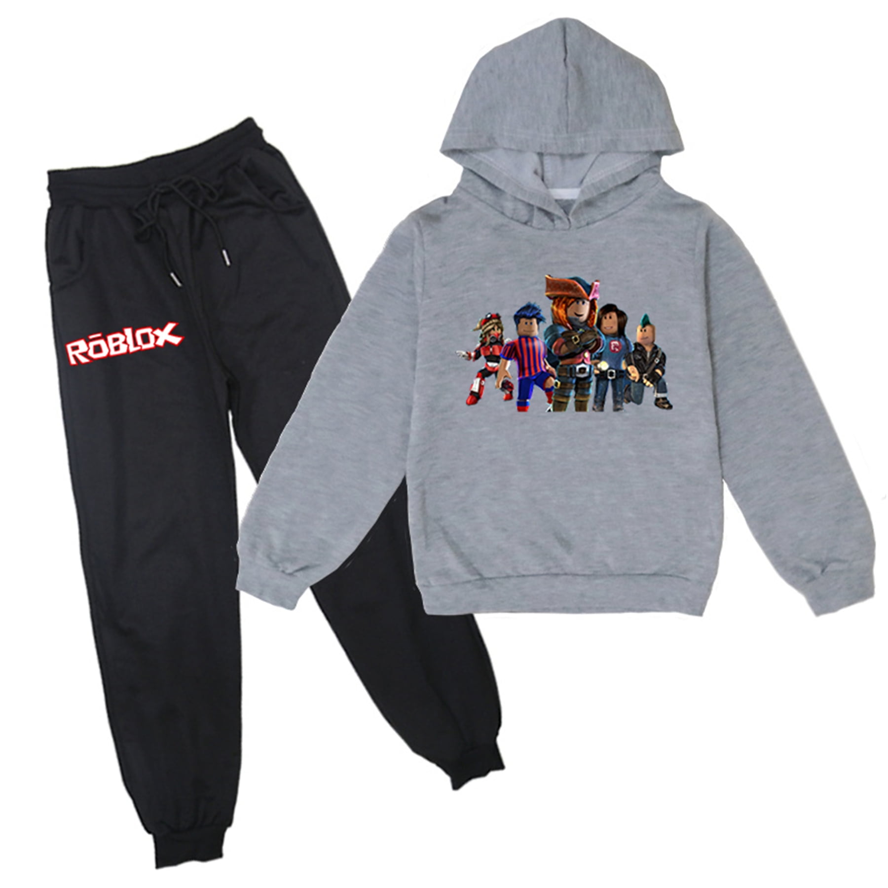 Kids Long Sleeve Hoodies Set Roblox Pullover Sweatshirt and Sweatpants ...