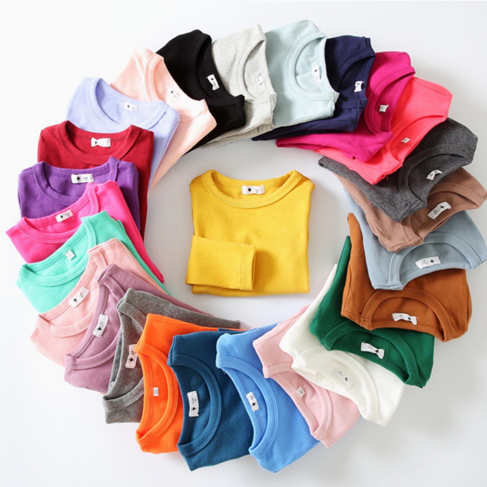 Kids Long Sleeve Tees - 100% Cotton Crew Neck Super Soft Cotton T ...