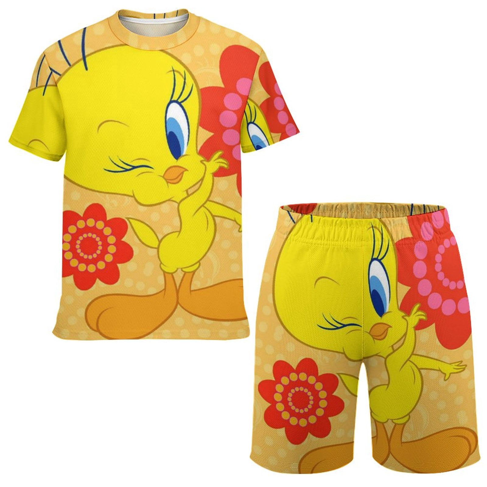 Kids Looney Tunes Tweety Athletic T-Shirt And Mesh Shorts Outfit Set ...