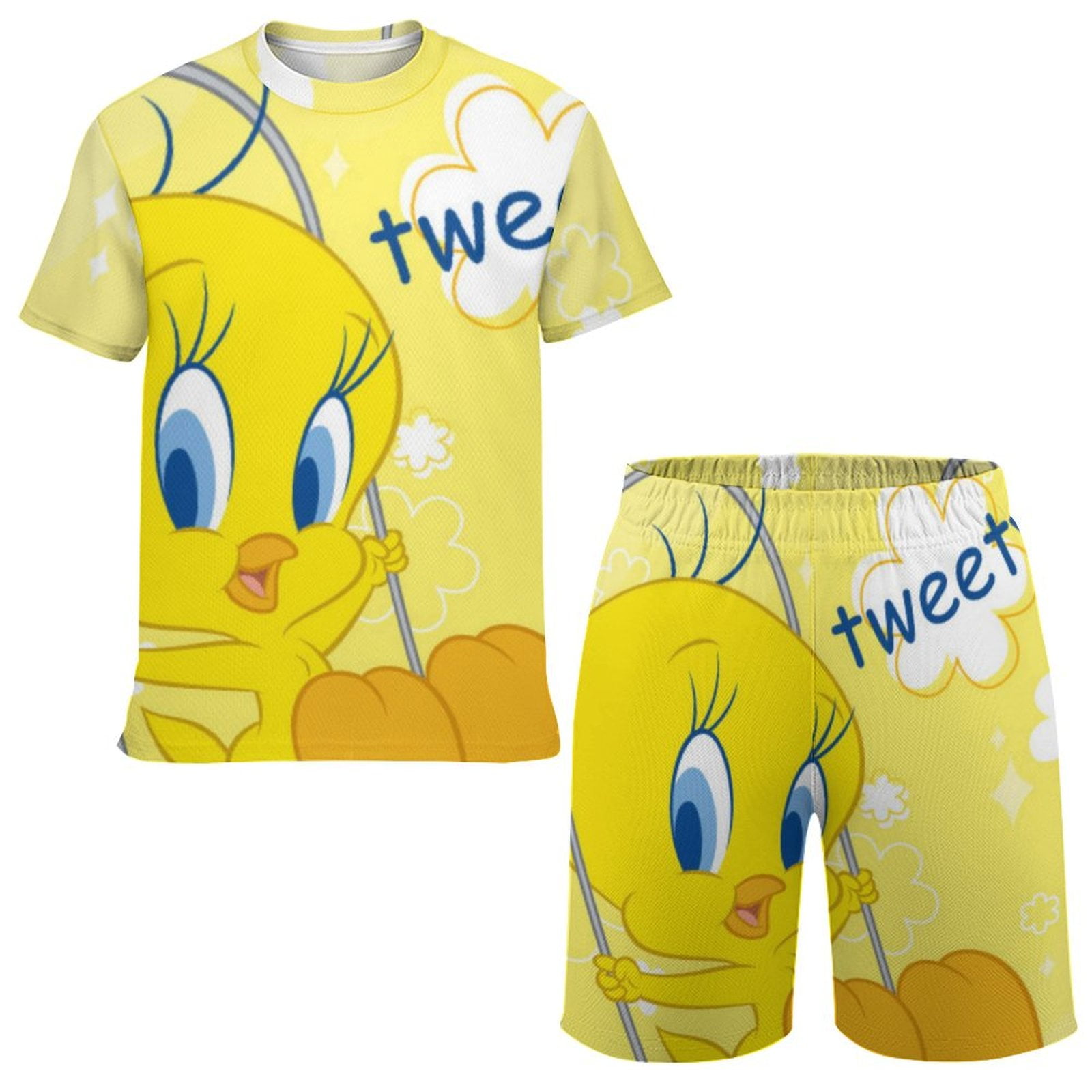 Kids Looney Tunes Tweety Athletic T-Shirt And Mesh Shorts Outfit Set ...