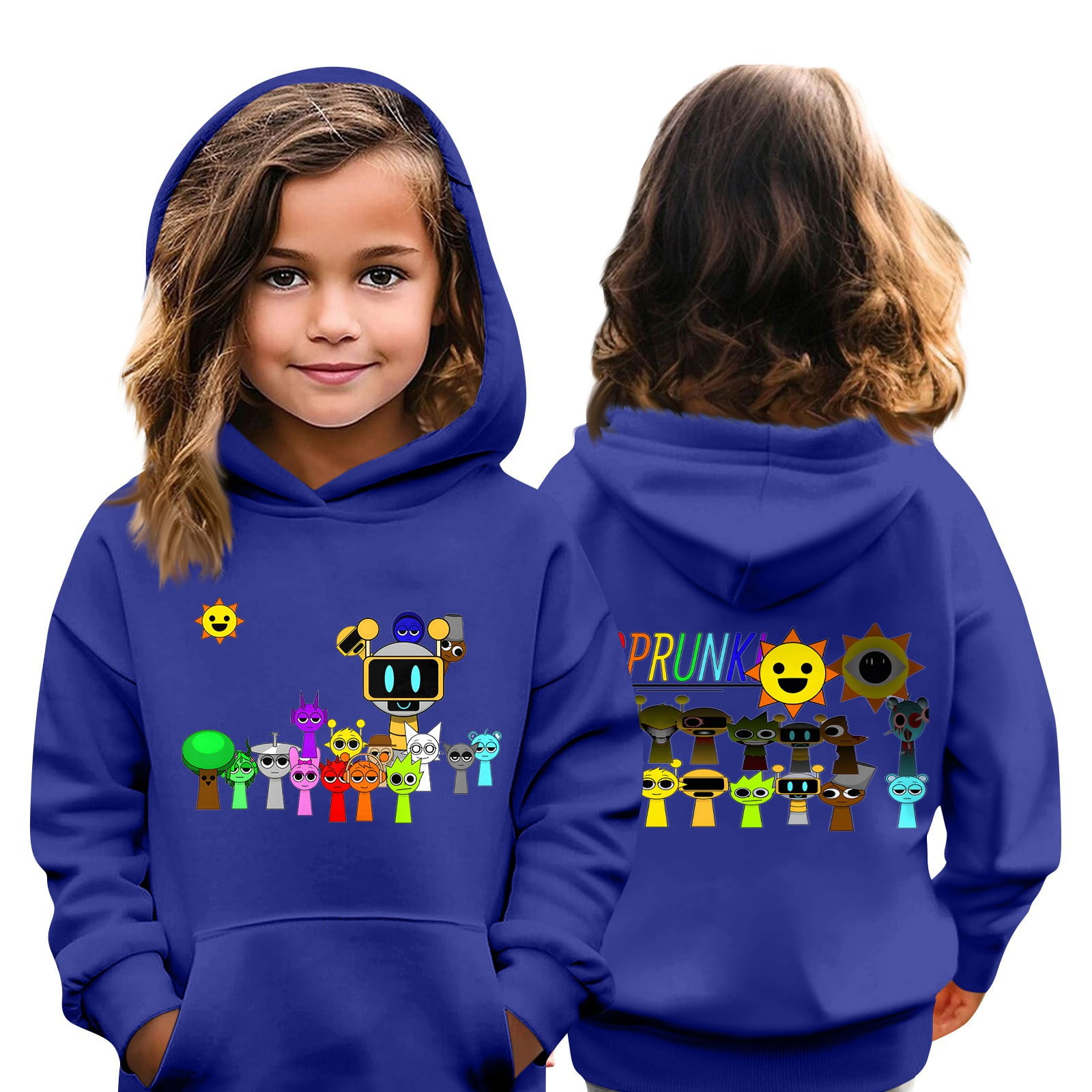 Kids Loves Characters Sprunki toys Sprunki team Hoodie Blue 110 ...