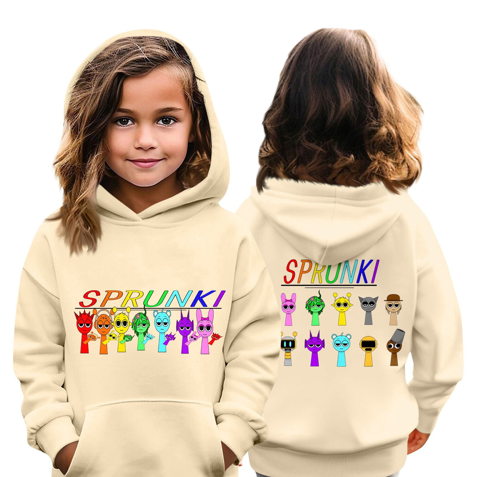 Kids Loves Characters Sprunki toys Sprunki team Sweatshirt Beige 110 ...